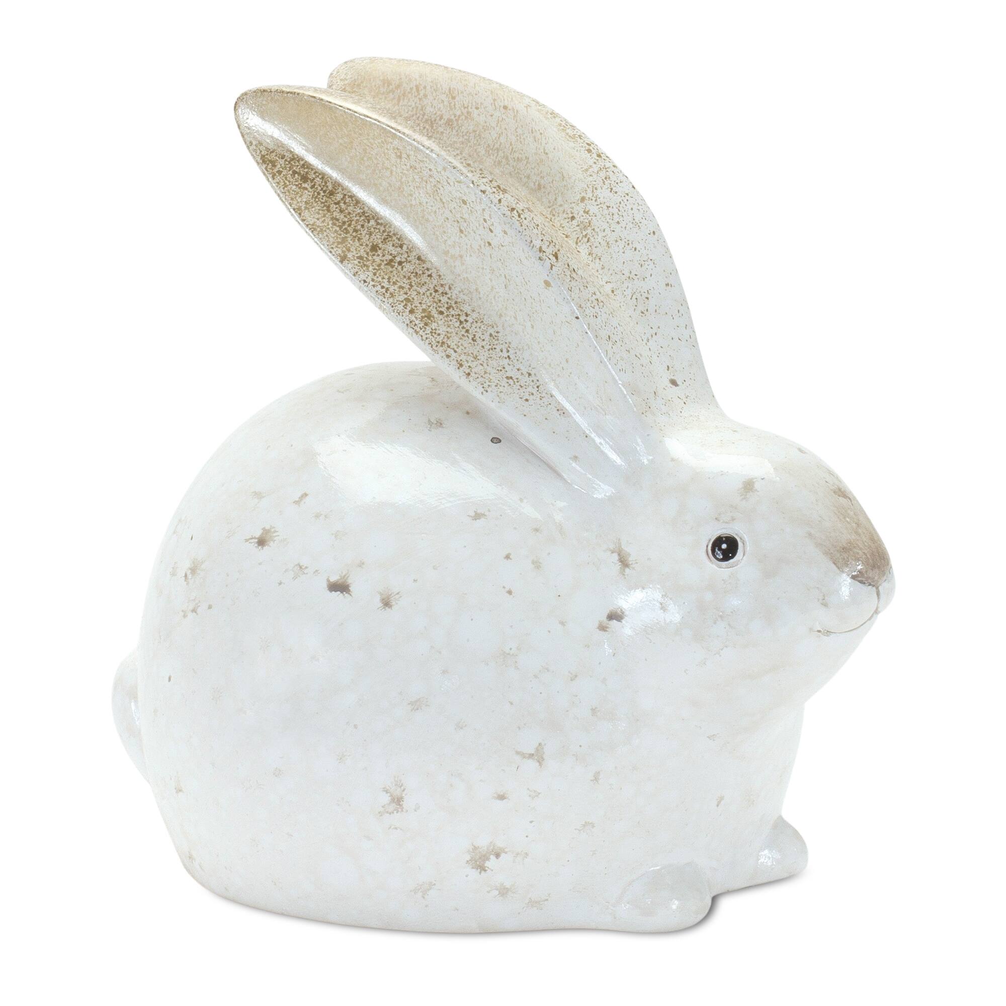BreeBe Rustic Terra Cotta Bunny Figurine (Set of 4) White, Brown ...