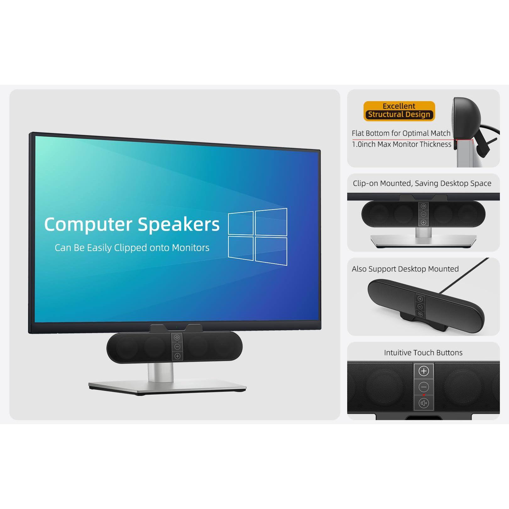Cozy Serene Usb Computer Speakers For Desktop Pc Monitor Usb Plug in ...