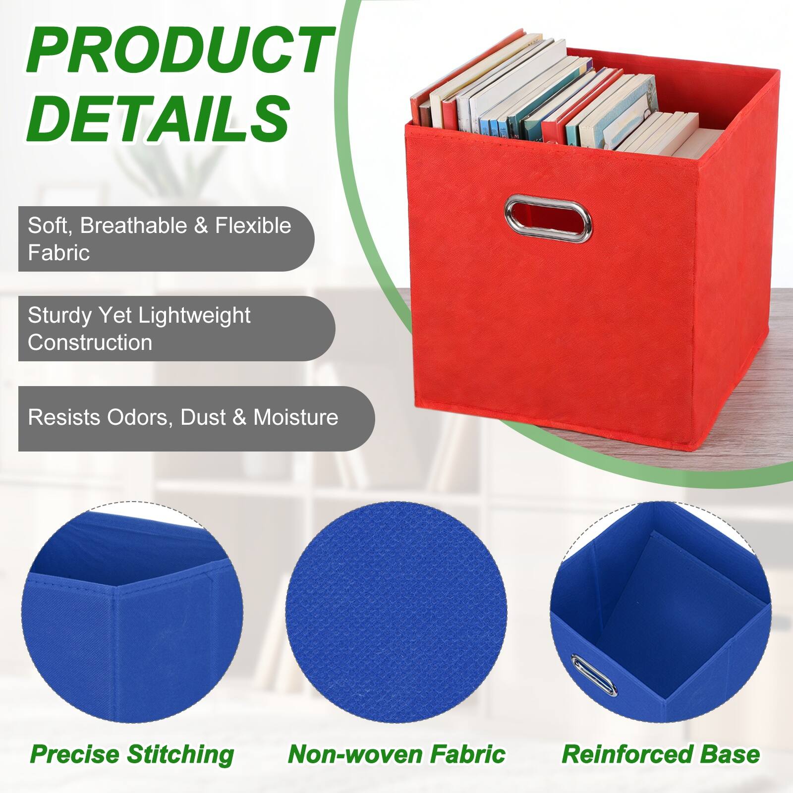 Unique Bargains 2pcs Storage Cubes, 11x11x11 Inch Fabric Storage Bins ...