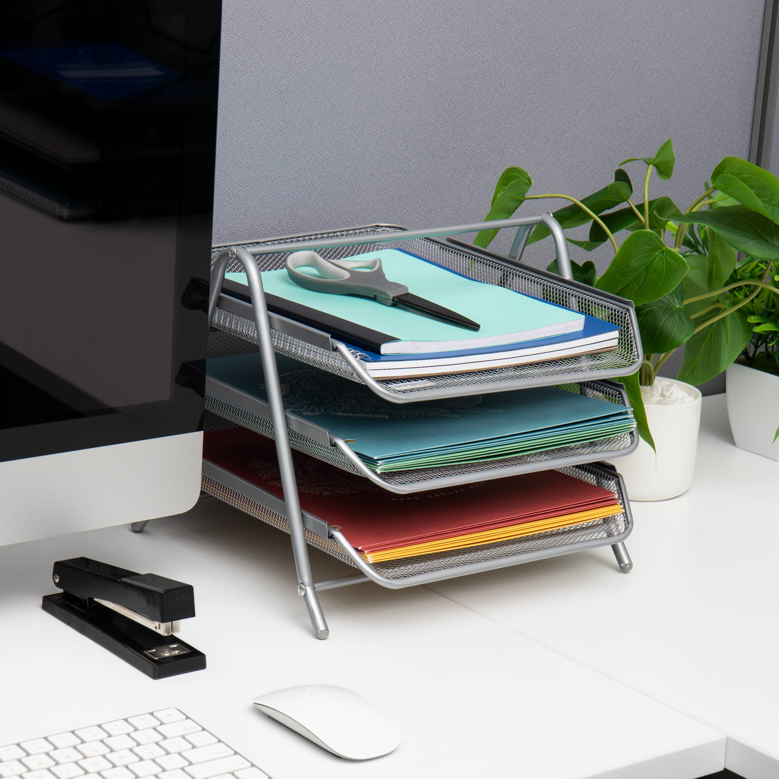 Customer Reviews: Mind Reader Desk Organizer with 3 Sliding Trays ...