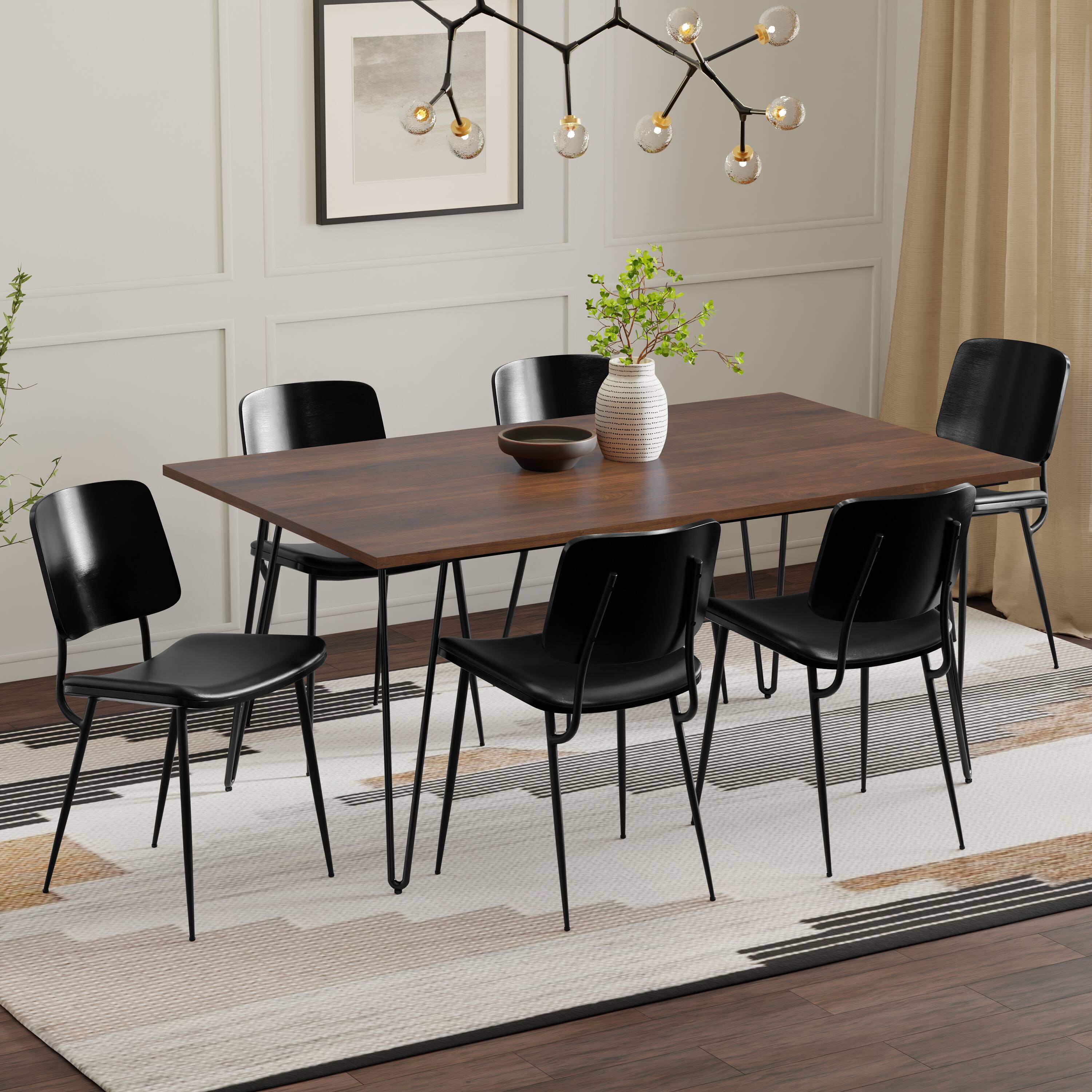 Simpli Home Hayley / Hunter 7 Piece Dining Set Black HL7DS001HNRBLWL ...