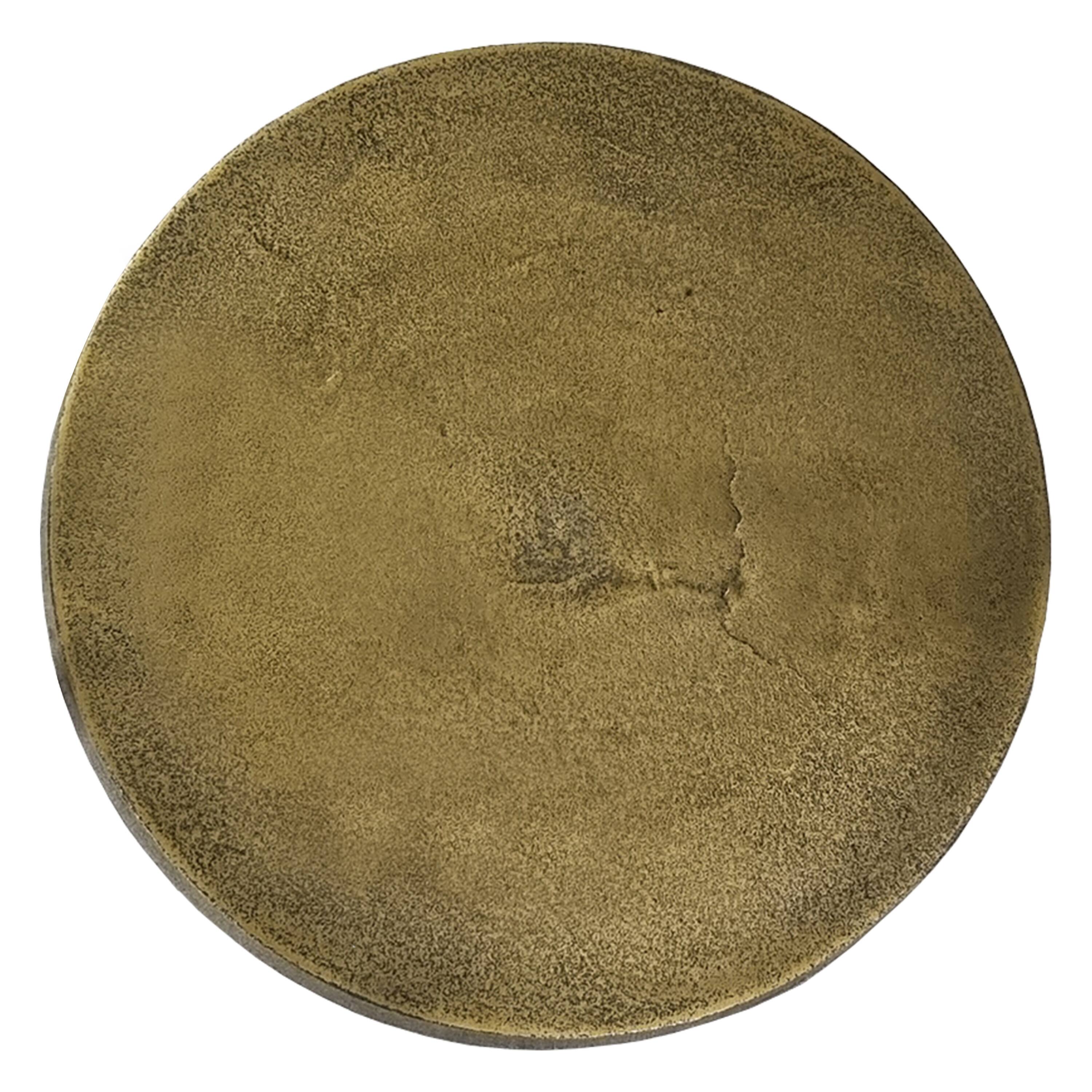 Manhattan Lane 19 Inch Side End Table, Antique Aluminum Cast, Round Top ...