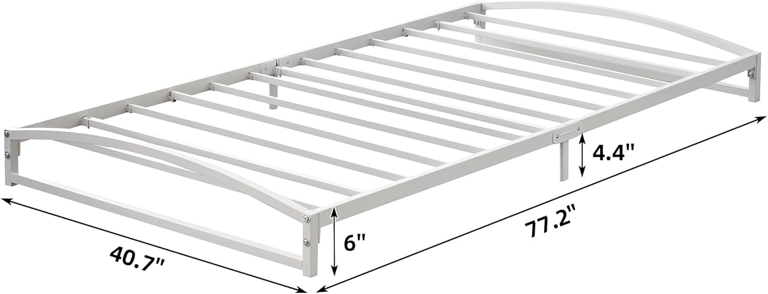 GARVEE Twin 6" Metal Platform Bed Frame Steel Slats, Low Profile, No ...