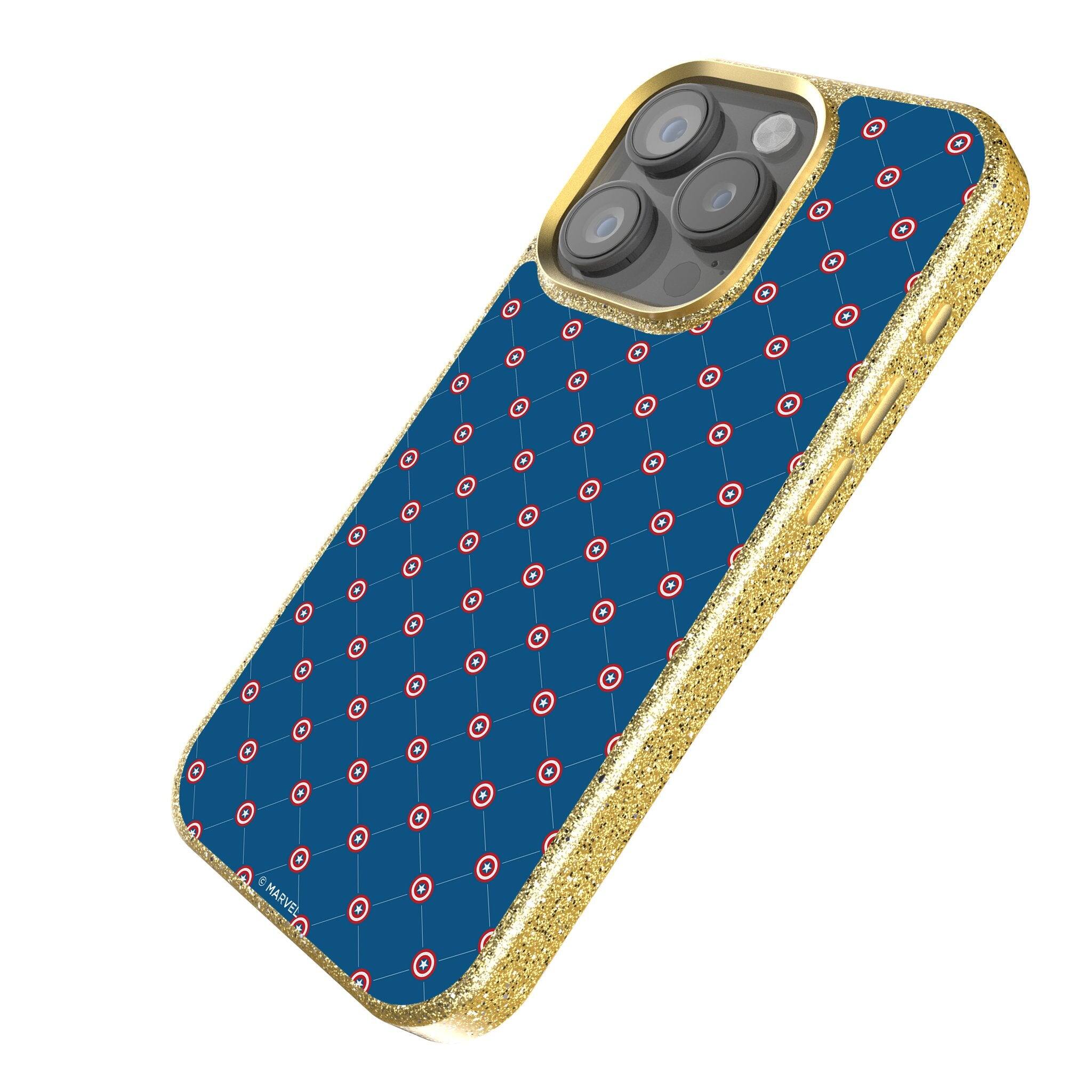 Keyscaper Marvel Pattern Gold Bling Phone Case Apple iPhone 16 Pro ...