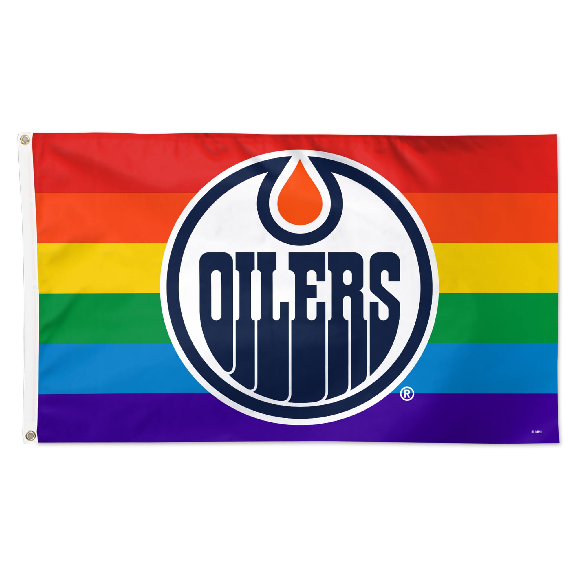 WinCraft Edmonton Oilers 3' x 5' Single Sided Deluxe Team Pride Flag ...