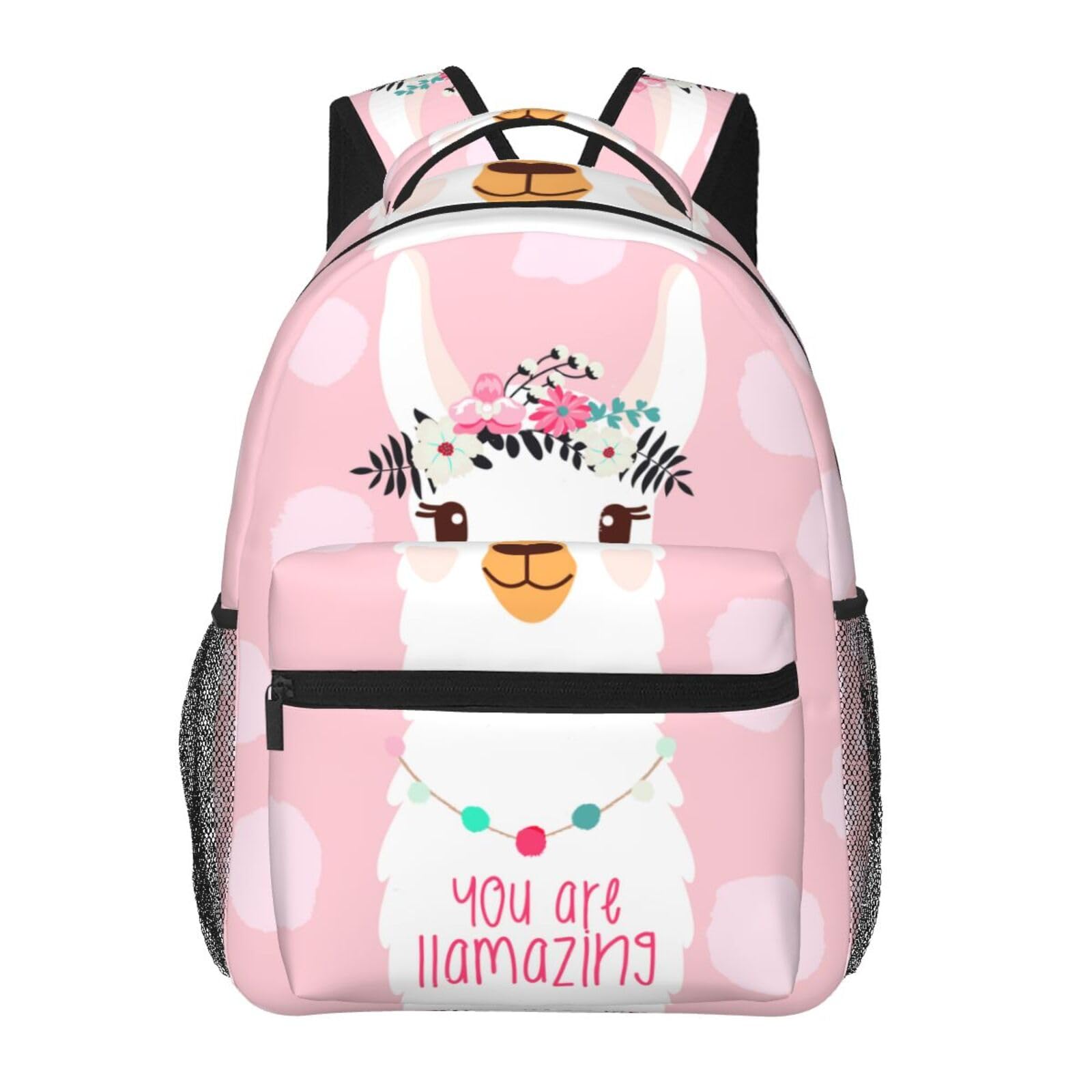 Pacoar Cade Cute Pink Llama Girly Alpaca Backpack For School Laptop ...
