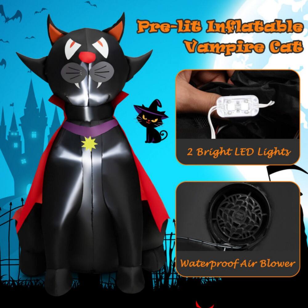 Boyel Living Giant 4.7ft Inflatable Vampire Cat with LED Lights for ...