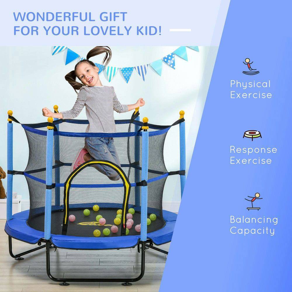 Resenkos 3 in 1 6.9 Foot Kids Trampoline with Enclosure for Indoor ...