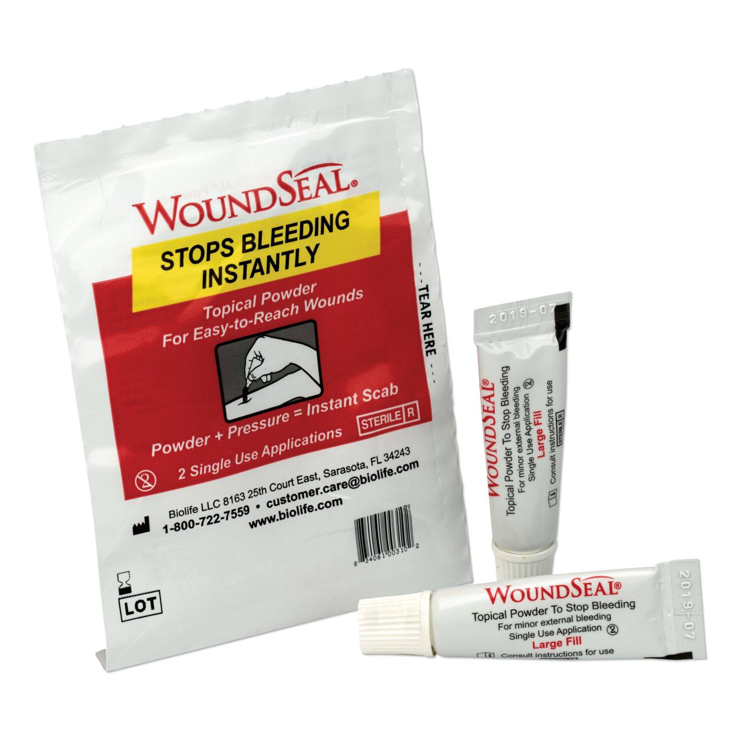 WOUNDSEAL STOPS BLEEDING INSTANTLY Topical Powder For Easy-to-Reach ...