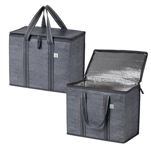ESBANY 2 Pack Cooler Bag and Insulated Grocery Bags for Food Delivery ...