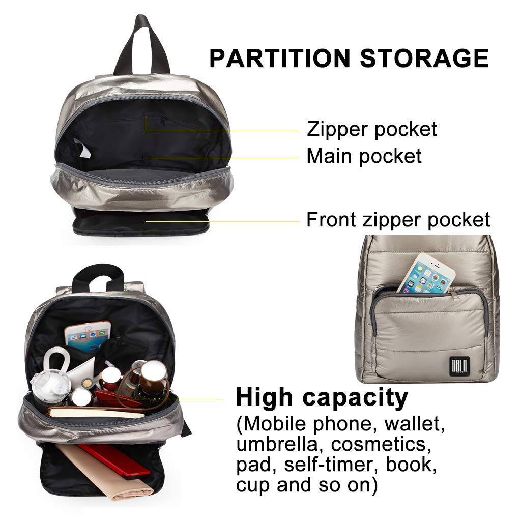 Pacoar Cade Backpack Purse For Women Small Quilted Nylon Lightweight ...