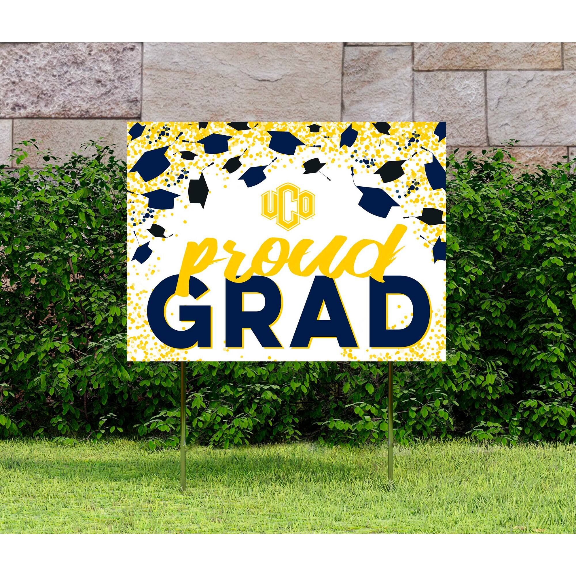Jardine Central Oklahoma Bronchos 18" x 24" Proud Grad Yard Sign White ...