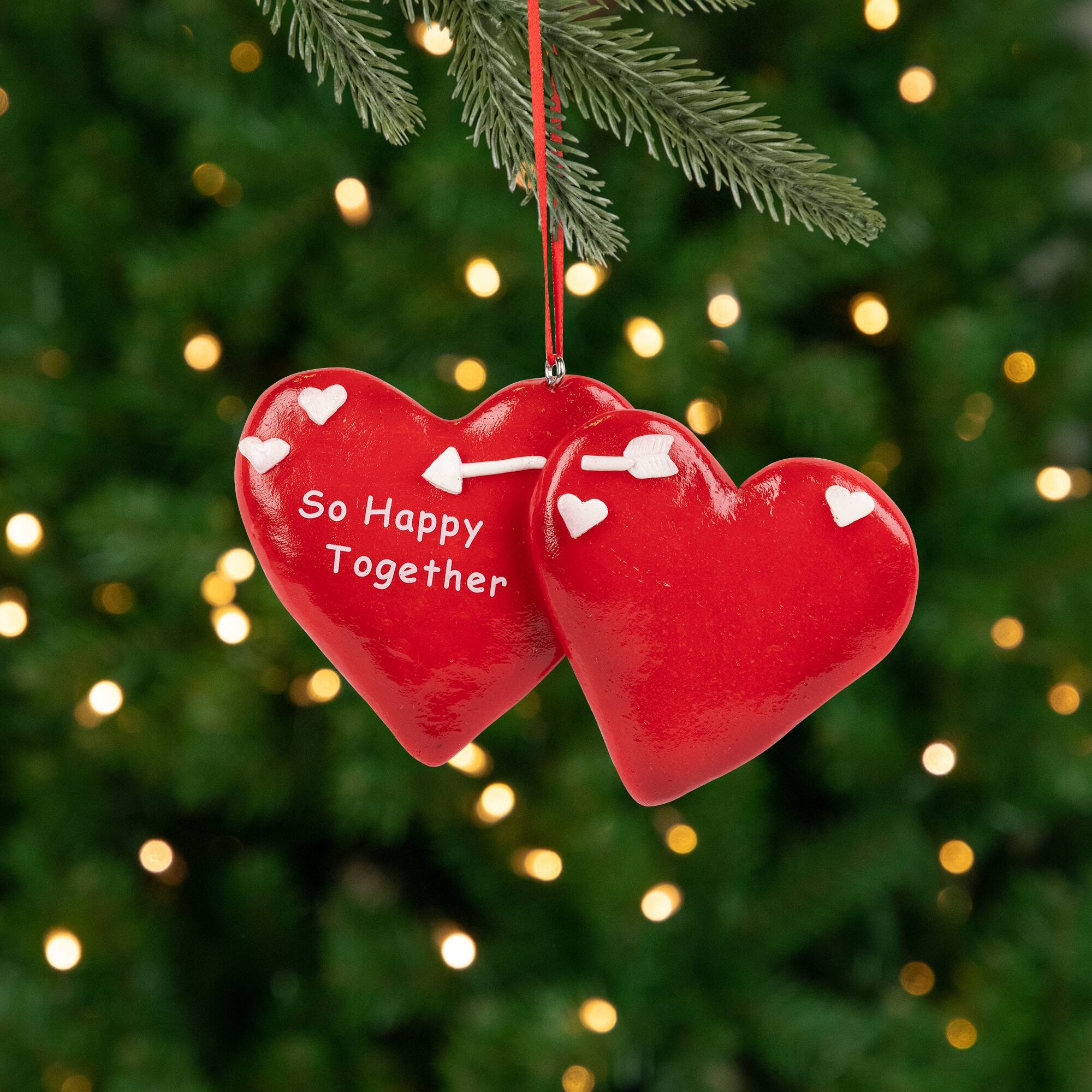 Roman So Happy Together Double Hearts Valentine's Day Ornament 4.25" Red 5243915 - Best Buy
