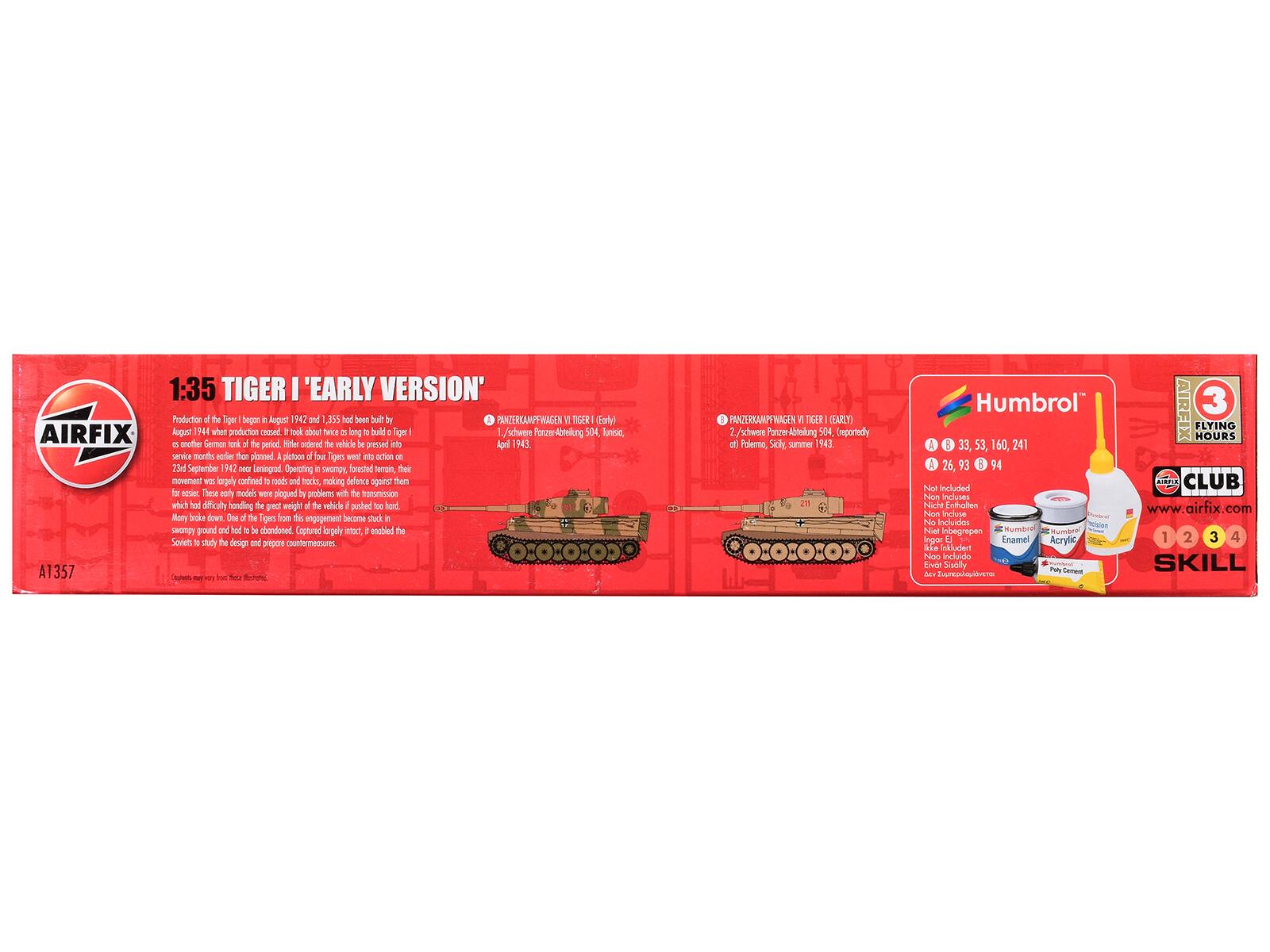 Level 3 Model Kit Tiger I "Early Version" Tank with 2 Scheme Options 1/ ...