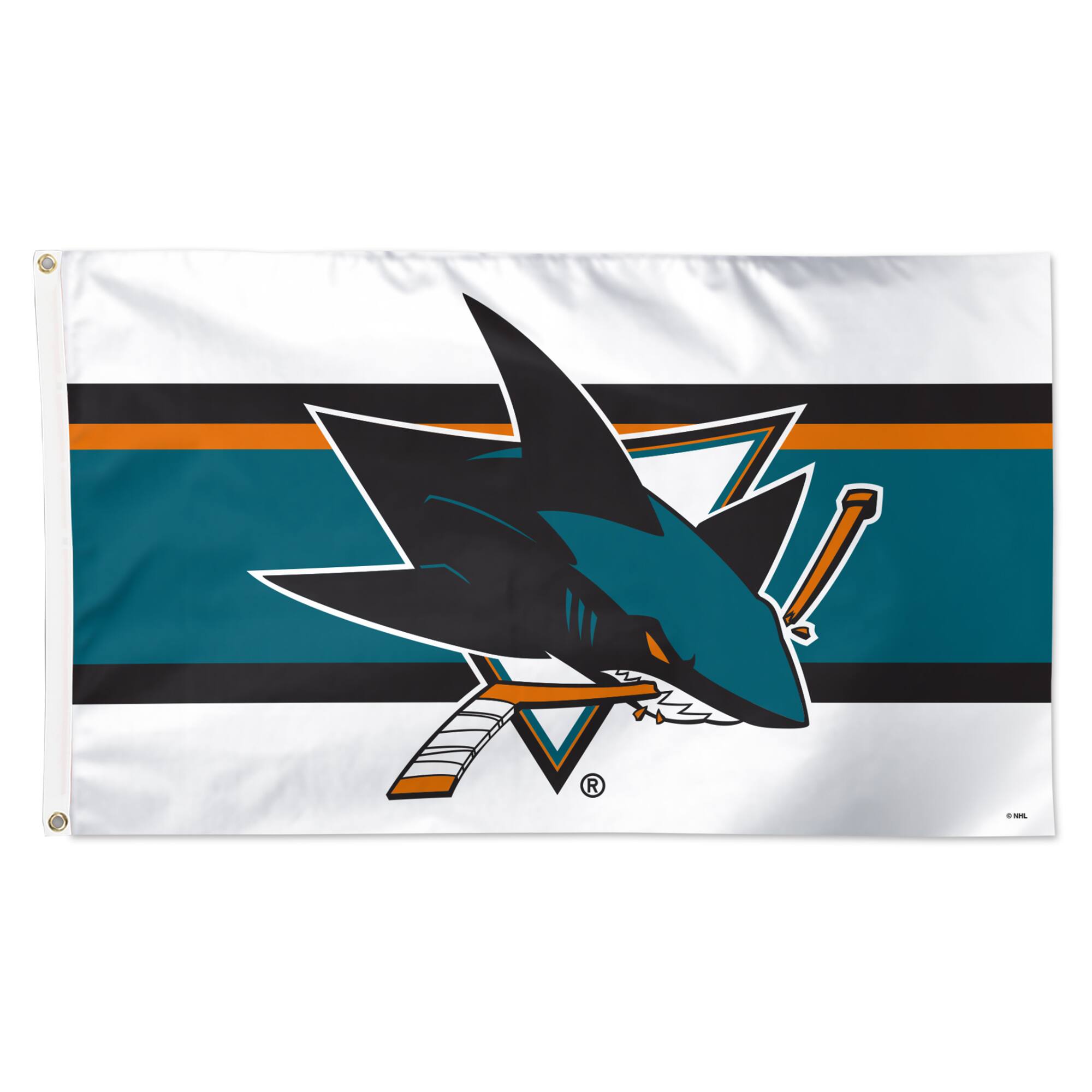 WinCraft San Jose Sharks 3' x 5' Horizontal Stripe Deluxe Single Sided ...