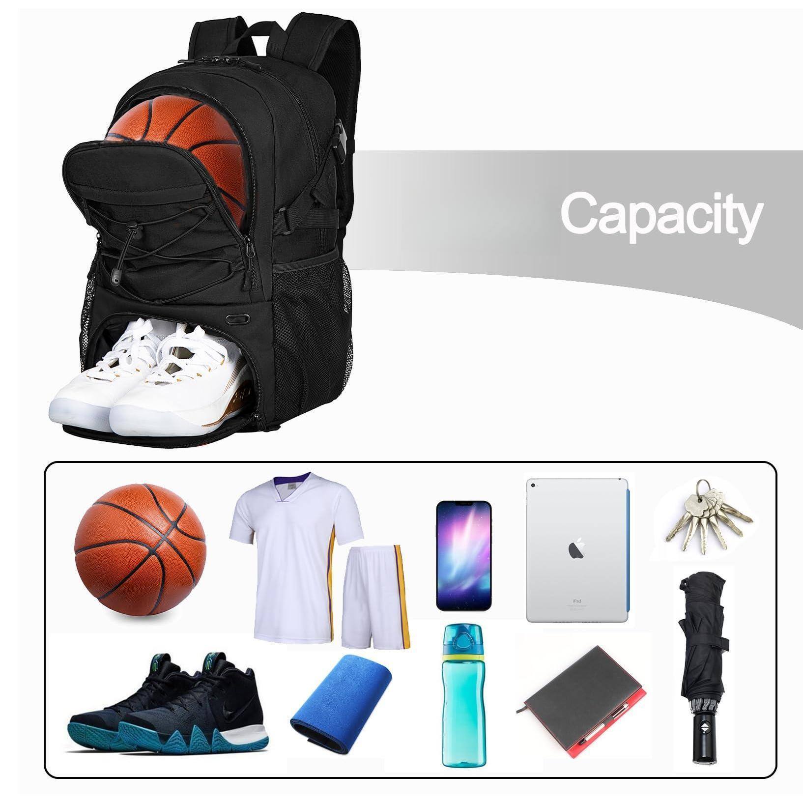 Cozy Serene Basketball Bag Backpack With Ball Holder Shoes Compartment ...