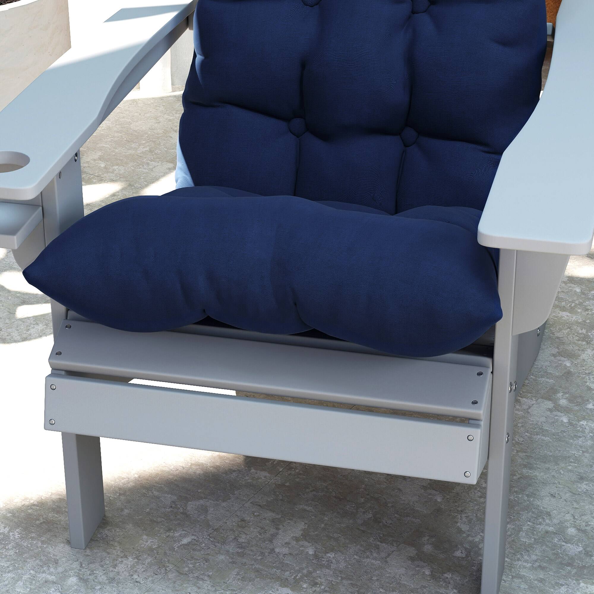 Outsunny Outdoor Adirondack Chair Cushions Set of 2, Tufted High Back ...