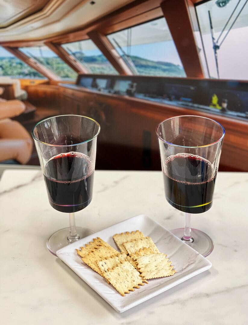 APRILSOUL Oval Halo Plastic Wine Glasses Set of 4 BPA Free Acrylic ...