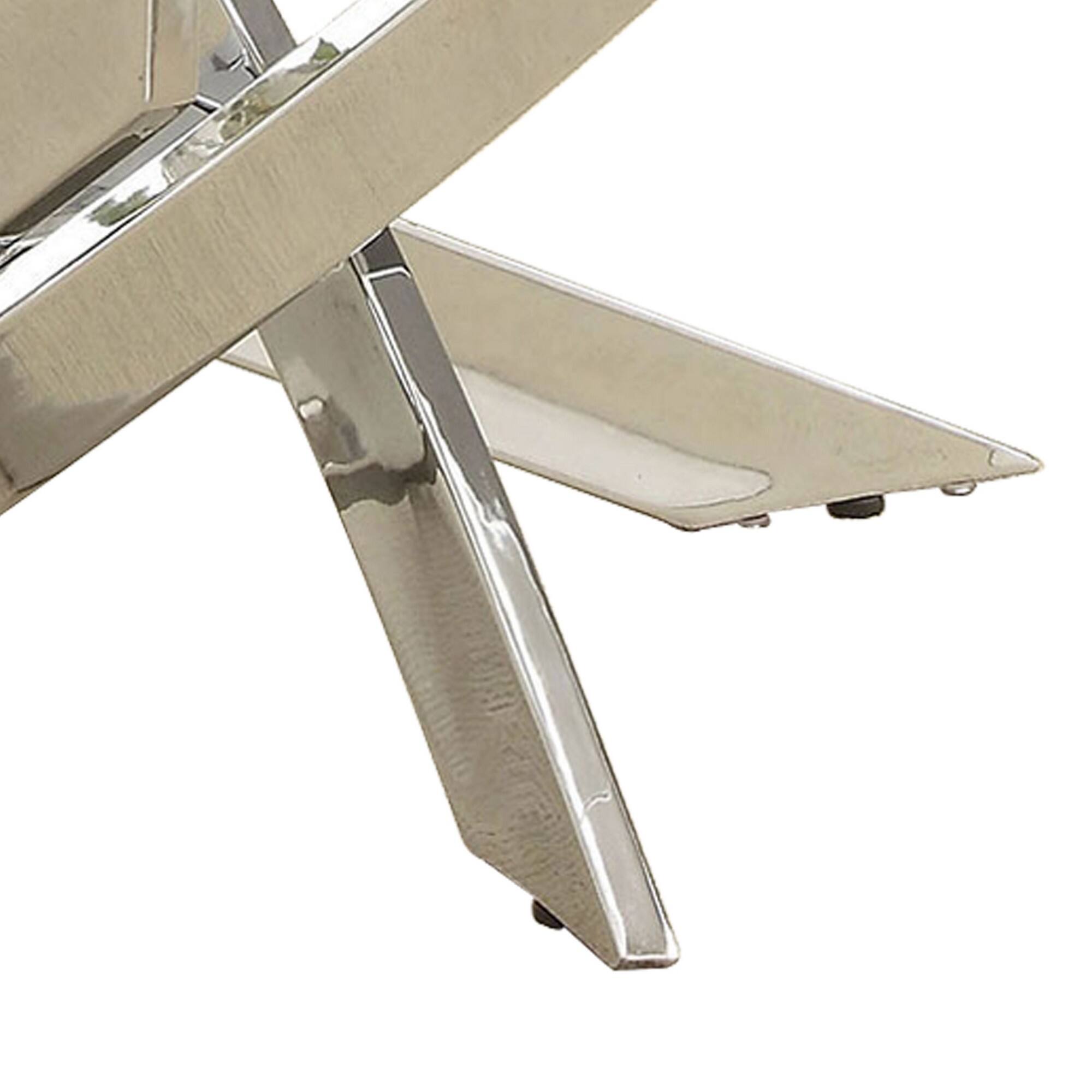 Manhattan Lane Oval Shape Glass Top Coffee Table with Criss Cross Base ...