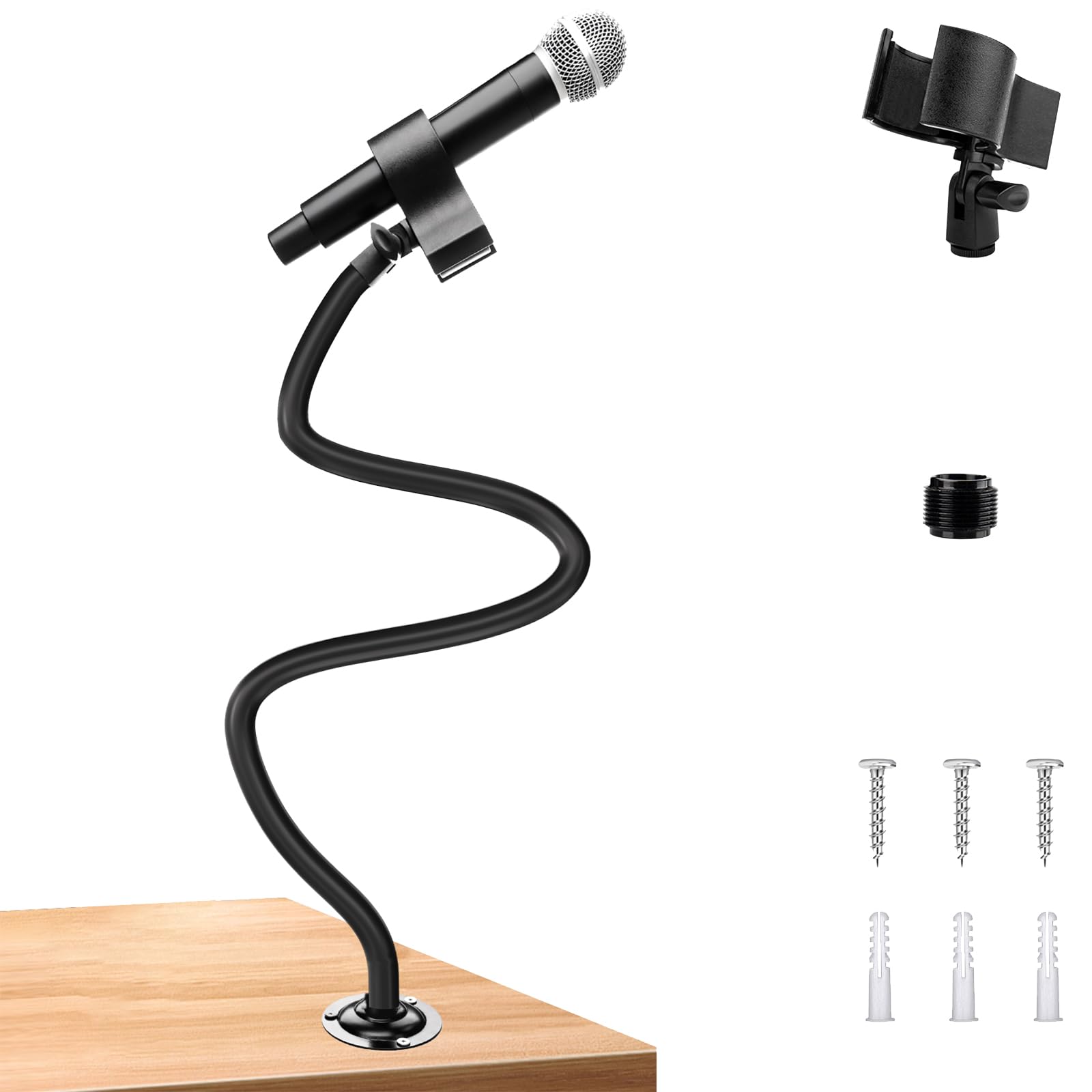 Earthley Blooms Microphone Holder Long Arm Gooseneck Desktop Mic Stand ...