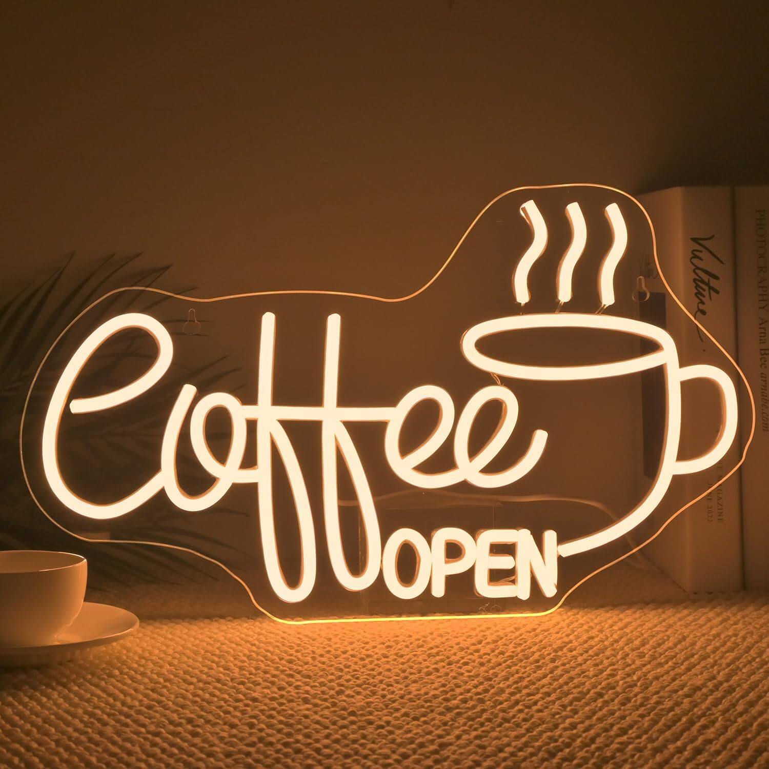 Auledio Coffee Open Neon Sign Light Up Modern Led Sign for coffee bar ...