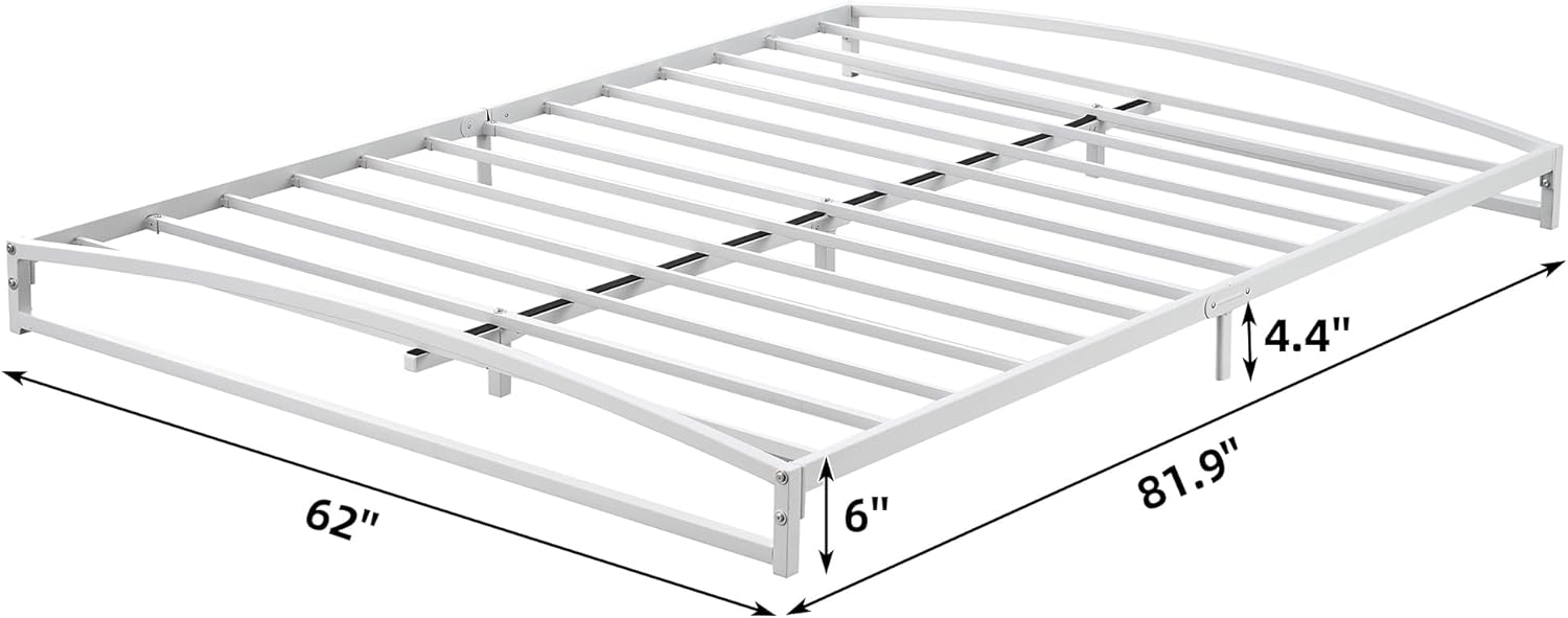 GARVEE Queen 6" Metal Platform Bed Frame Steel Slats, Low Profile, No ...