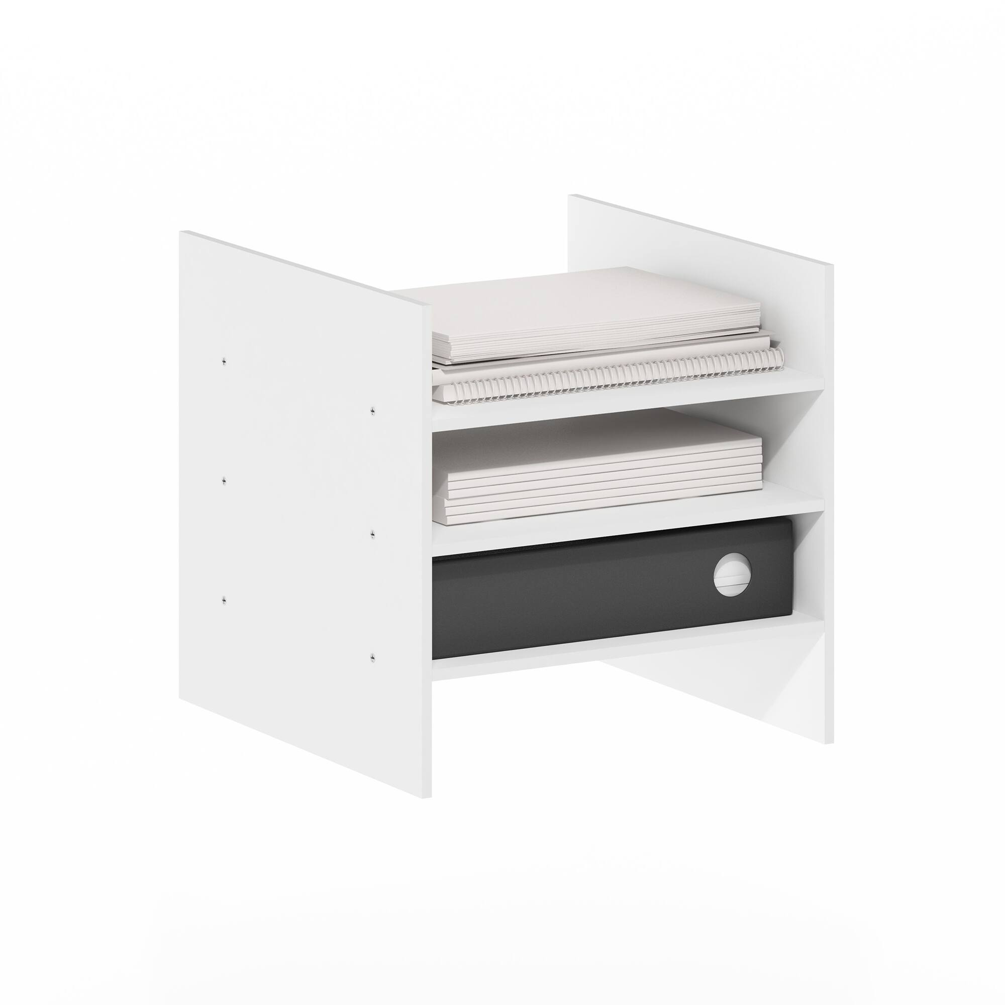 Furinno Cubicle 3 Shelf File Organizer Cube Bookcase Insert White ...