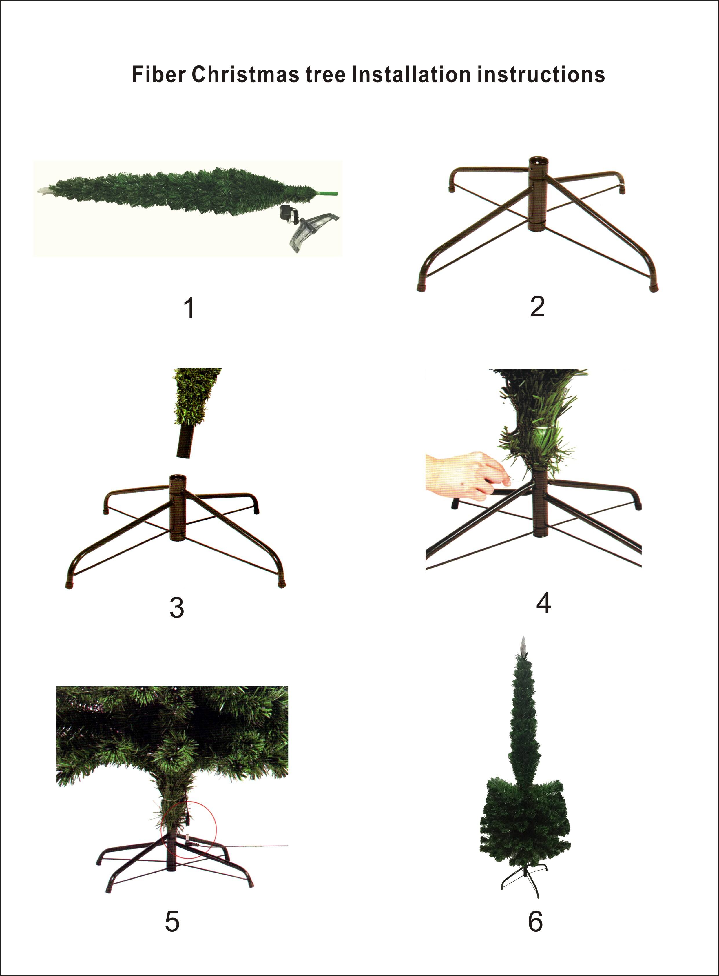 Costway 4Ft Pre Lit Fiber Optic PVC Christmas Tree Metal Holiday Green ...