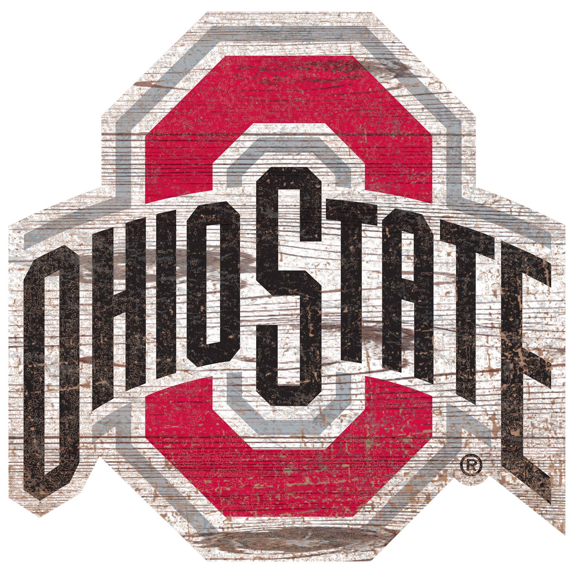 Fan Creations Ohio State Buckeyes Distressed Logo Cutout Sign ...