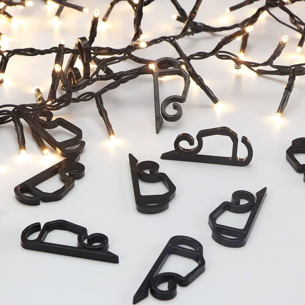 PARKER SLATER 60PCS Black Gutter Hooks for Outdoor Christmas & Holiday ...