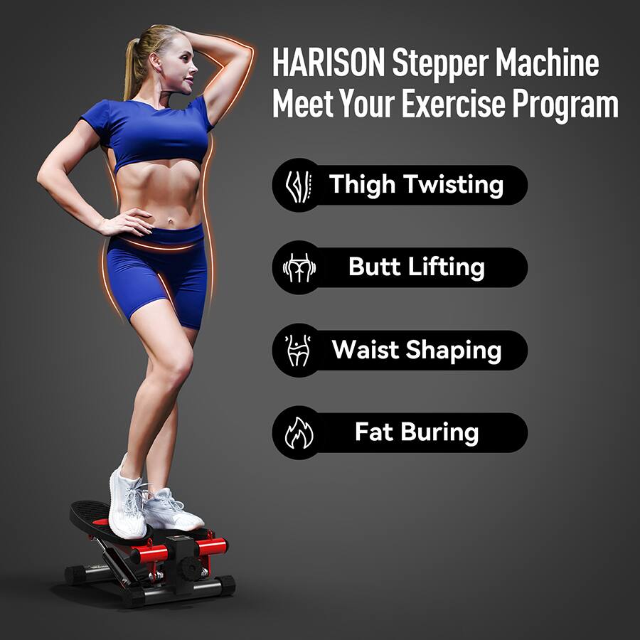 HARISON Mini Stepper with resistance bands 300LBS Capacity, Portable Under Desk Stepper for Home ...