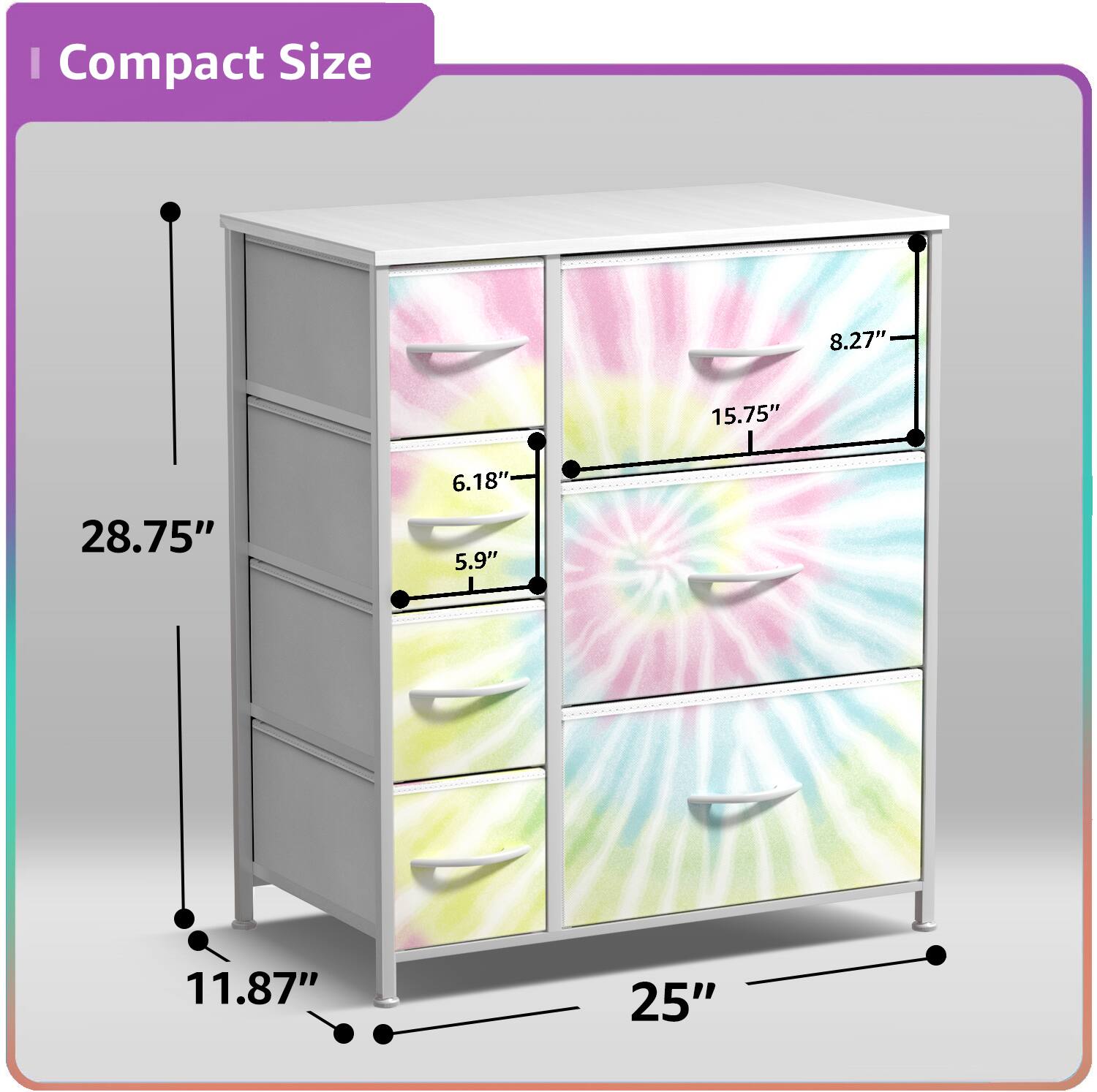 Sorbus Dresser with 7 Drawers Storage Chest Organizer with Steel Frame ...
