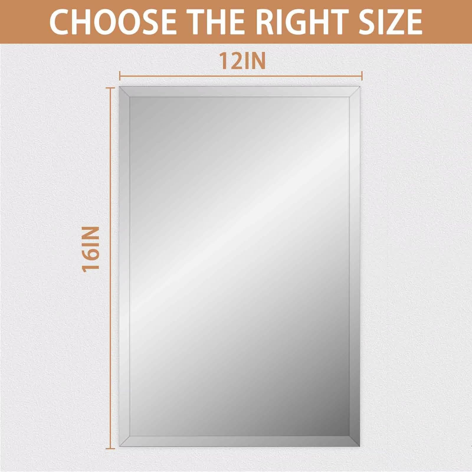 Comfort Essence Frameless Mirror For Bathroom Vanity 12x16in Wall ...