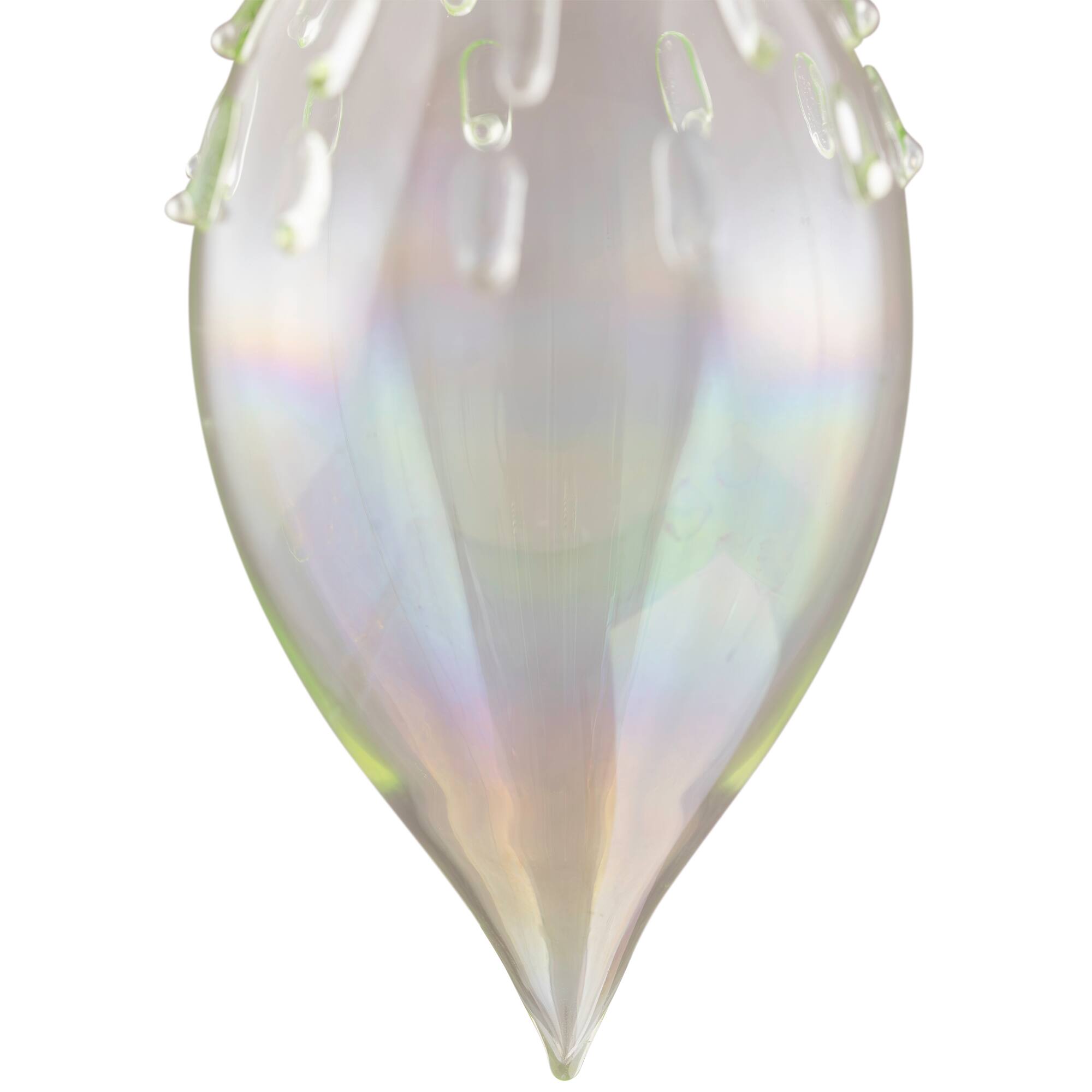 Northlight Transparent Iridescent Glass Teardrop Finial Christmas ...