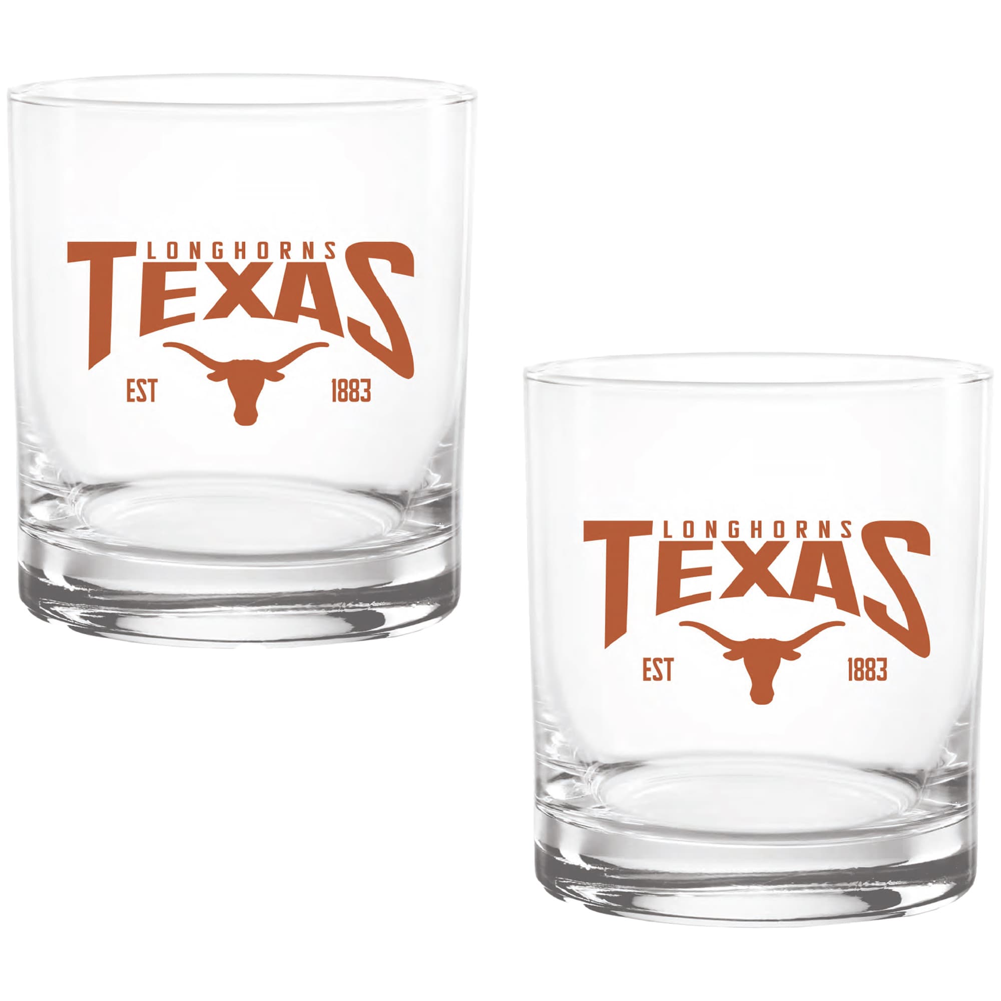 Indigo Falls Texas Longhorns Two Pack 14oz. Established Rocks Glass Set ...