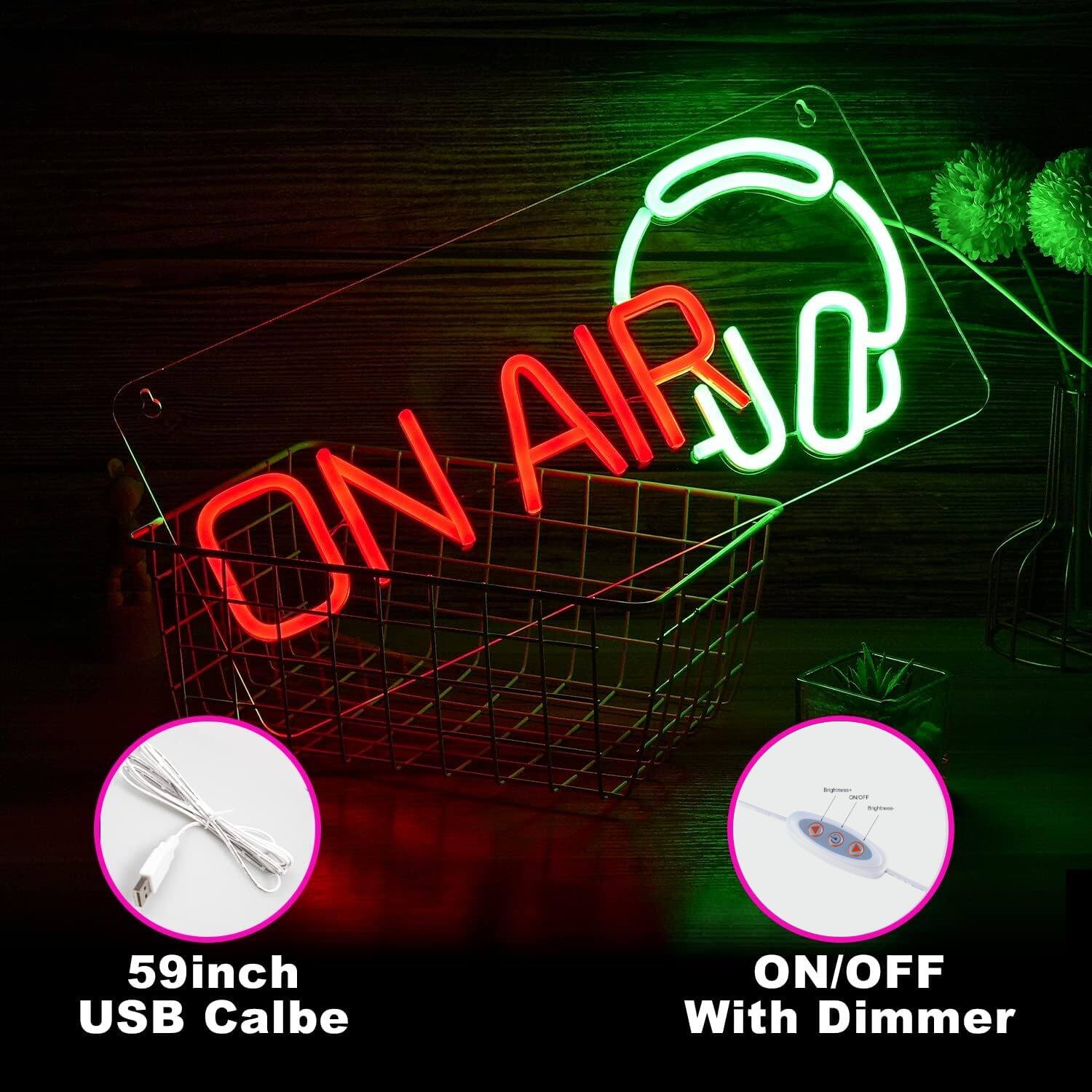 Auledio Dimmable ON AIR Neon Sign LED ON AIR Light Sign USB Powered ...