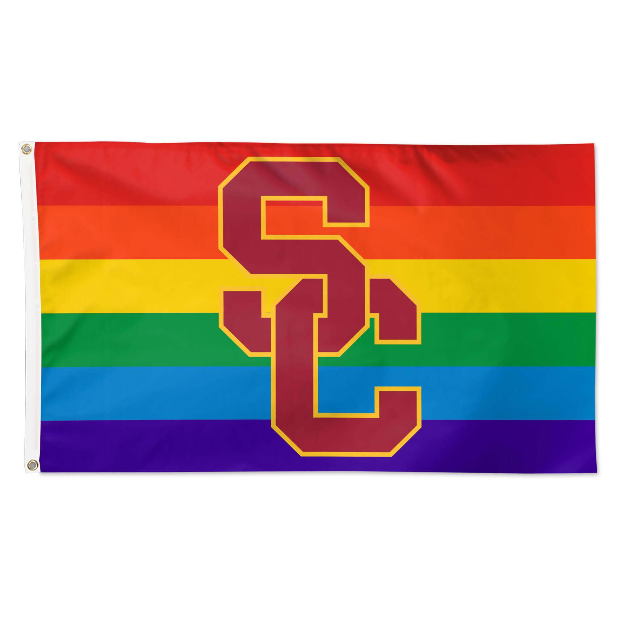 WinCraft USC Trojans 3' x 5' Single Sided Deluxe Team Pride Flag ...
