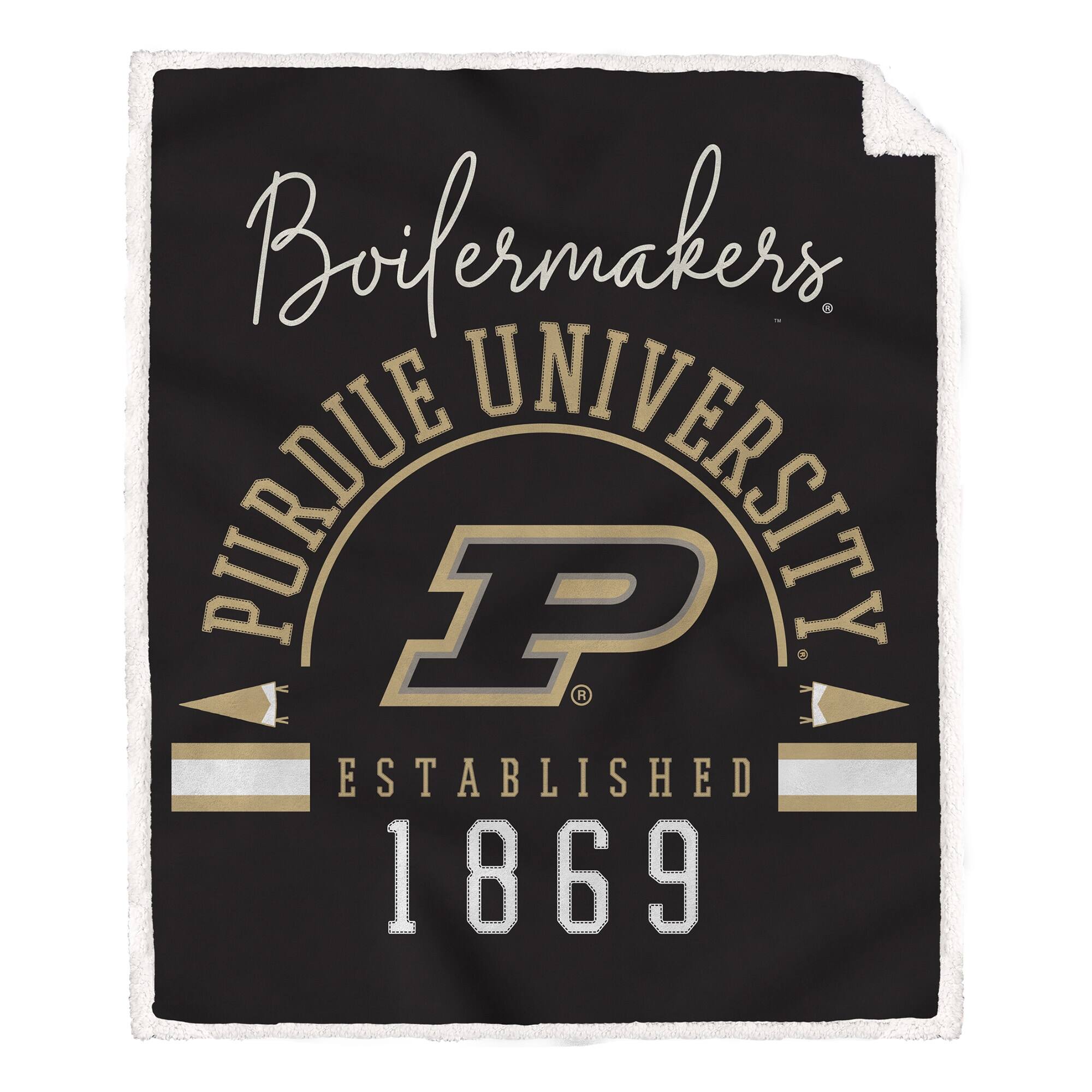 Pegasus Purdue Boilermakers 60" x 70" Vintage Established Ultra Cozy ...