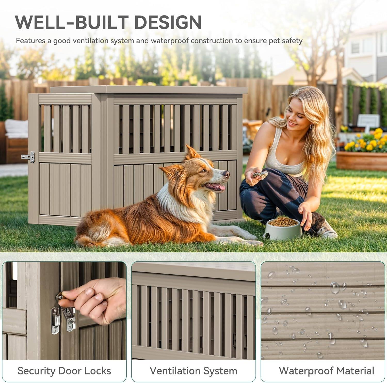 Decksplore Plastic Dog Crate, Furniture Style Nightstand & Side Table ...