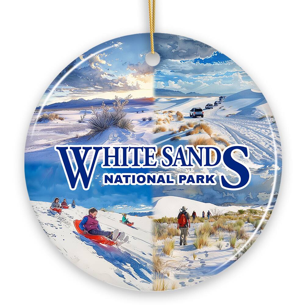 OrnamentallyYou Illustrated Scenery White Sands National Park Ceramic ...
