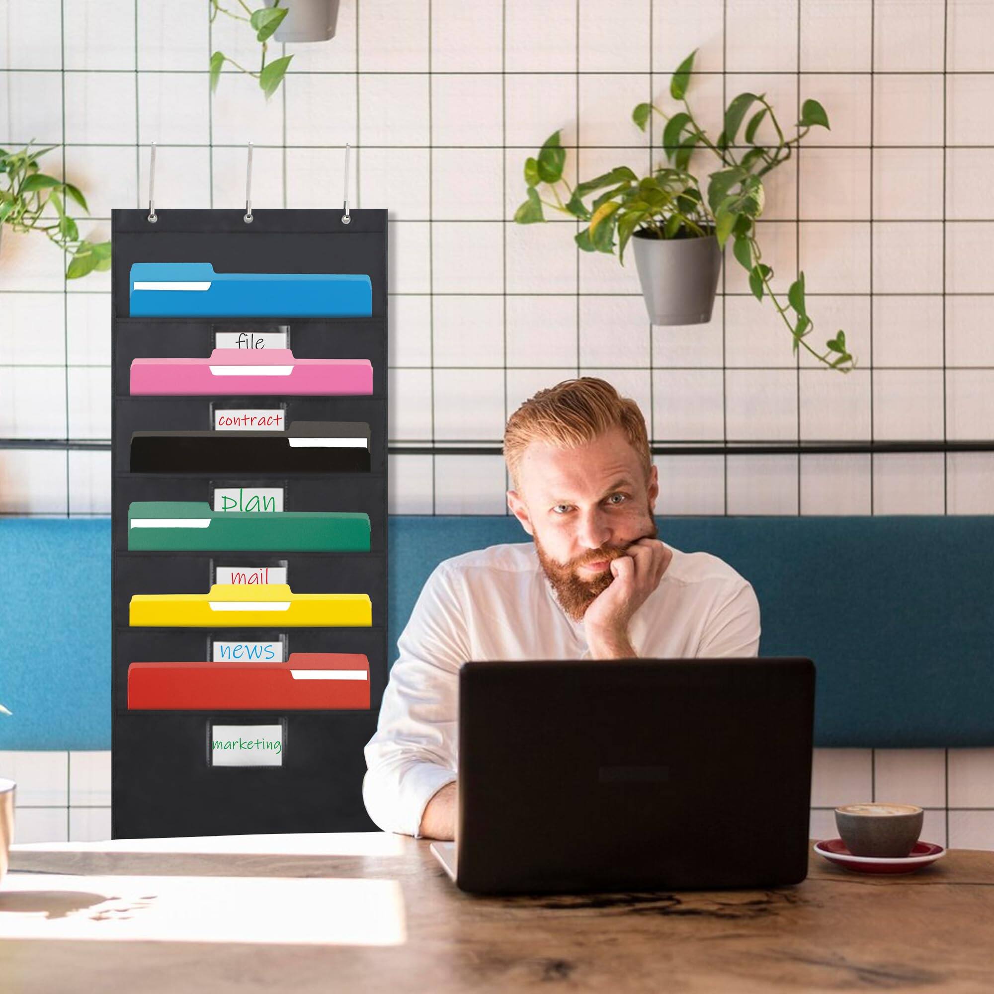 Dapper Styles 6 pocket Hanging Wall File Organizer Pocket Chart For ...