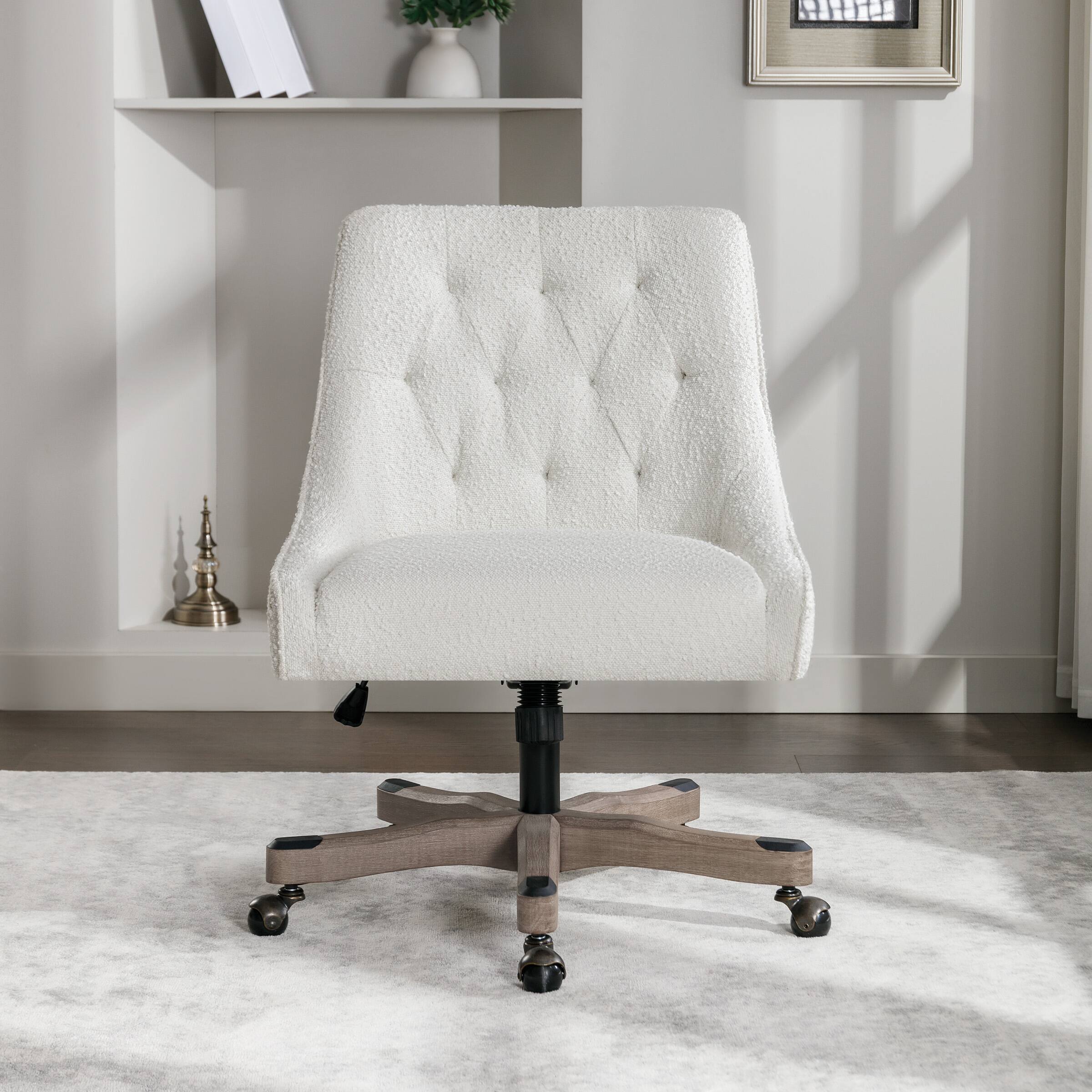 OSP Home Furnishings Tindal Office Chair White Boucle TDL-B94 - Best Buy