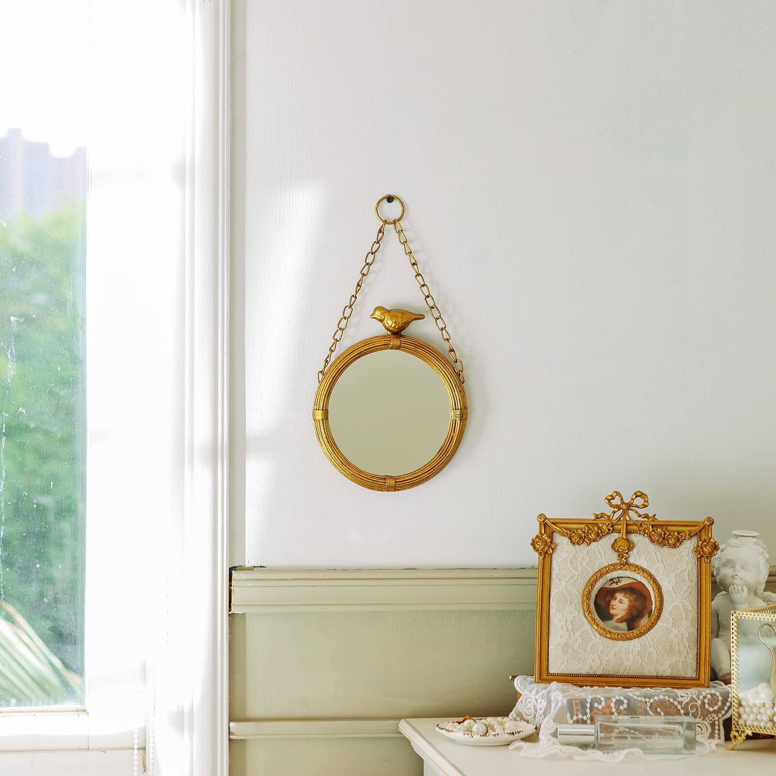 Live At Space 6.7 Inch Decorative Small Hanging Mirrors Vintage Round ...
