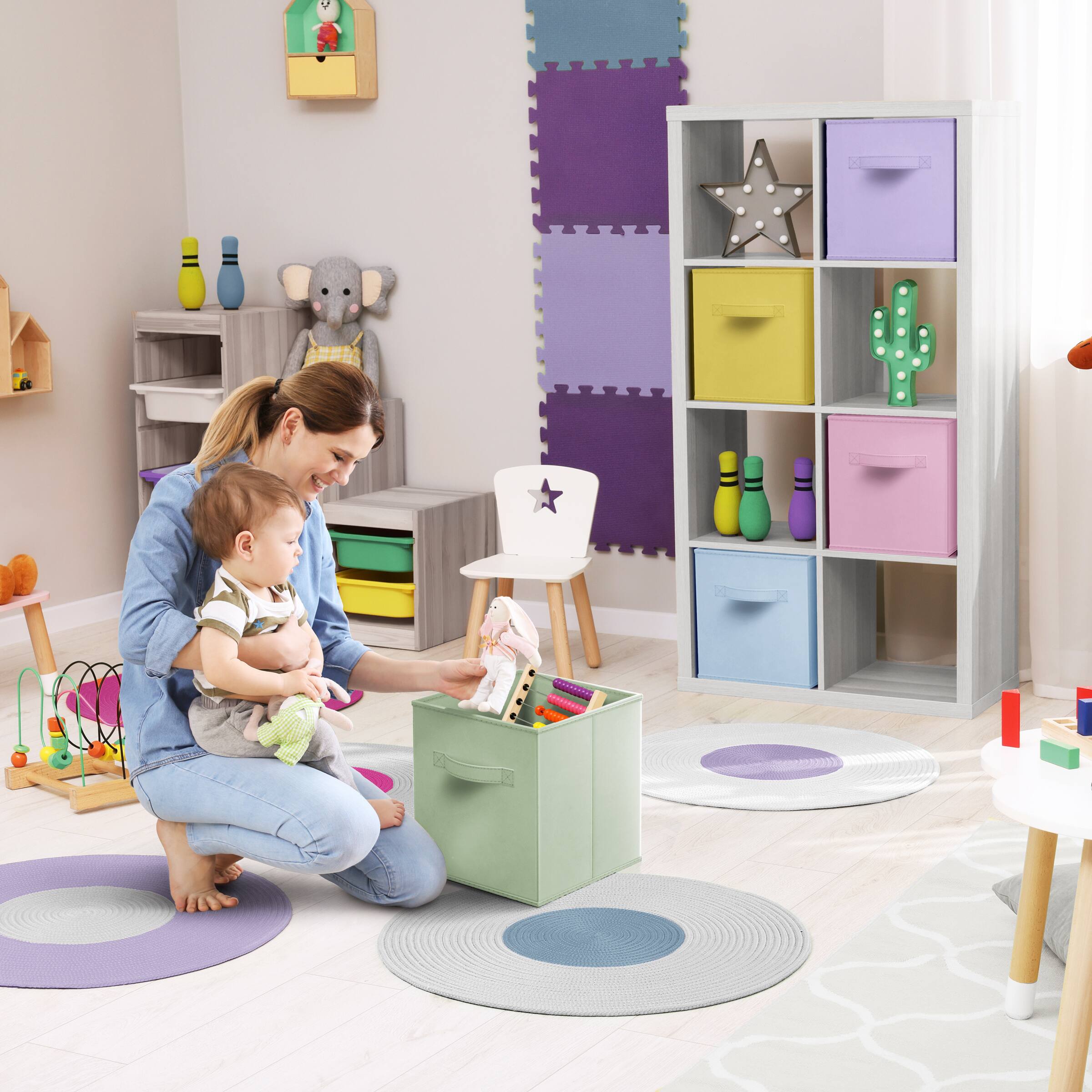 Sorbus Fabric Storage Cubes 8 Foldable Storage Bins for Organizing ...