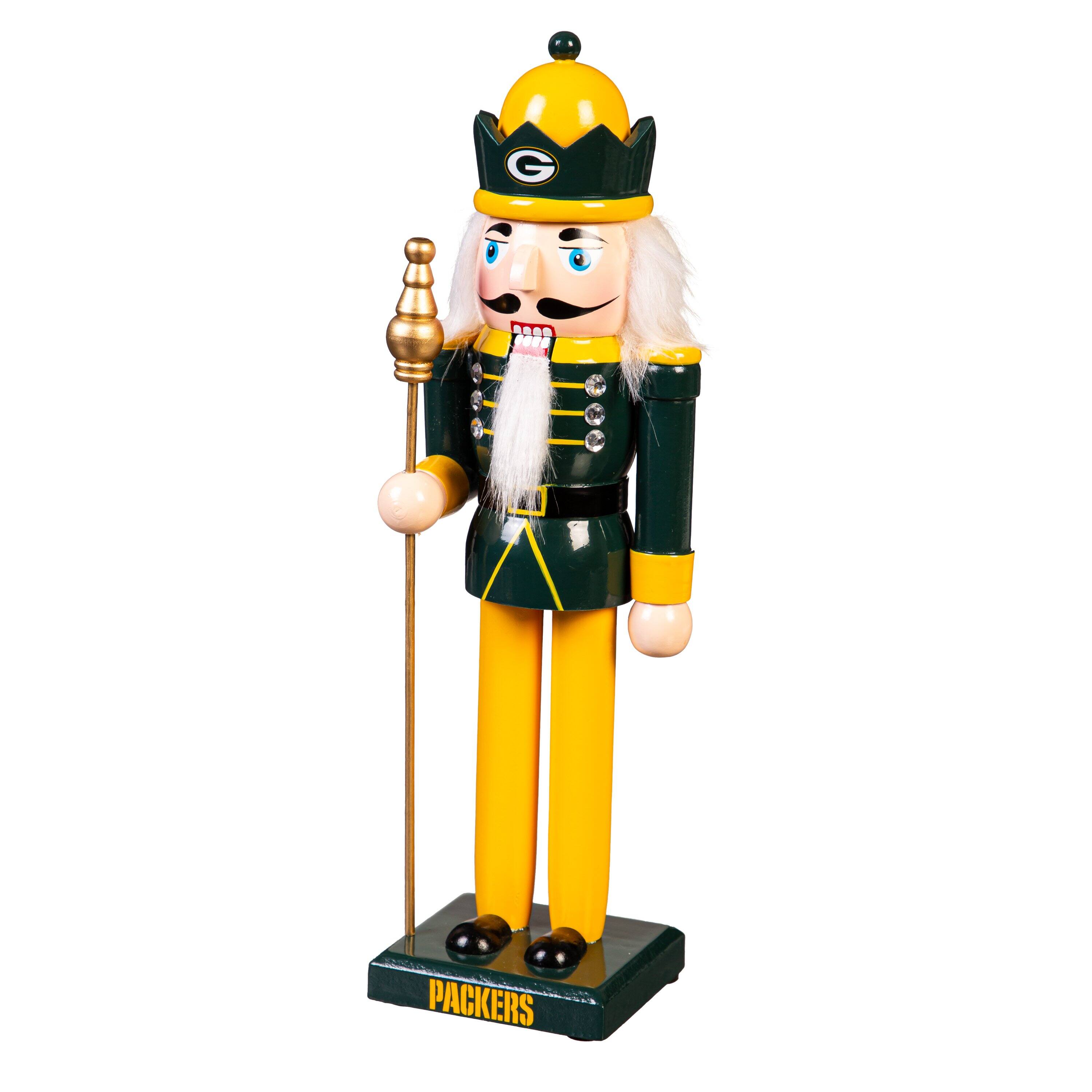 Evergreen Enterprises Green Bay Packers 12" Wooden Nutcracker Statue ...