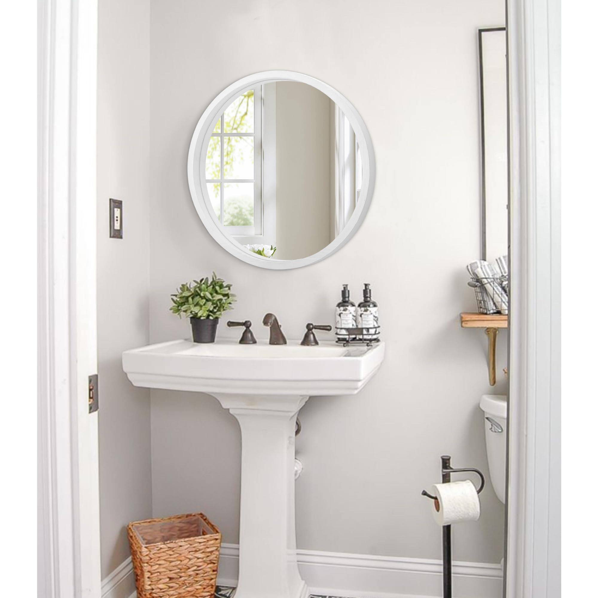 Comfort Essence Circle Wall Mirror Round For Bathroom Vanity Farmhouse ...