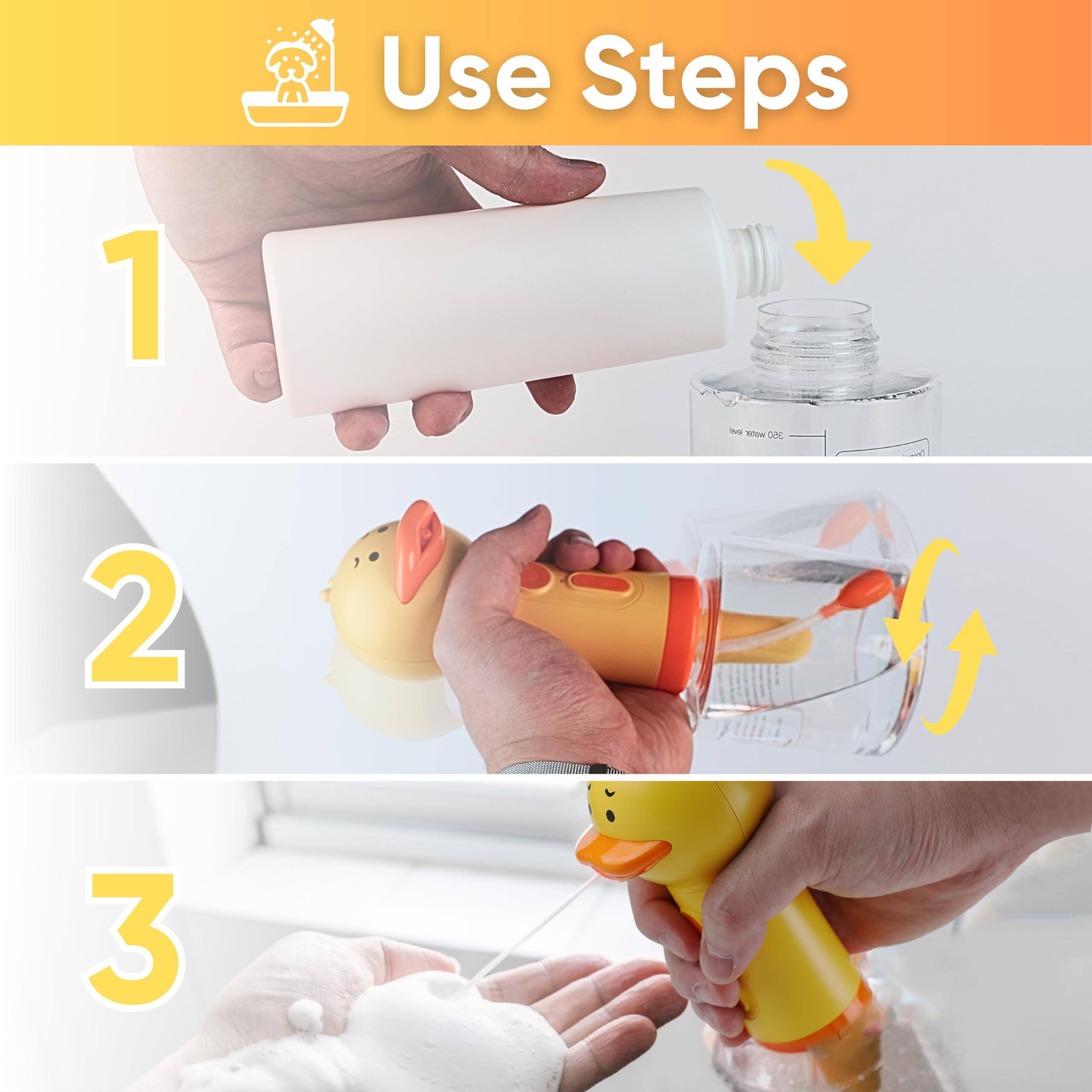 Dapper Styles Electric Dog Shampoo Dispenser Sprayer Duck Foamer For ...