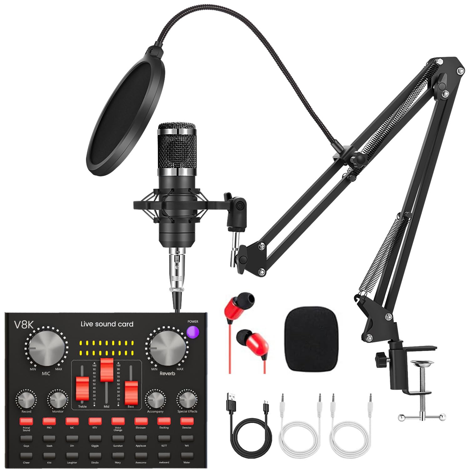 METALTON Podcast Equipment Bundle V8 Audio Interface With Cardioid ...