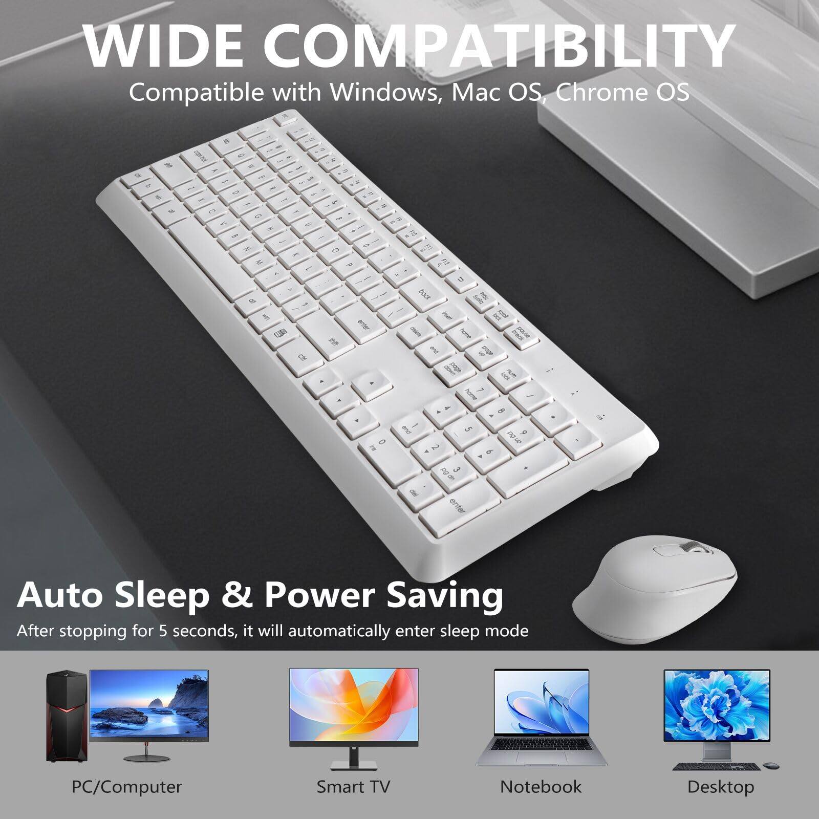 Earthley Blooms Wireless And Mouse Combo Full size Computer Quiet Soft ...