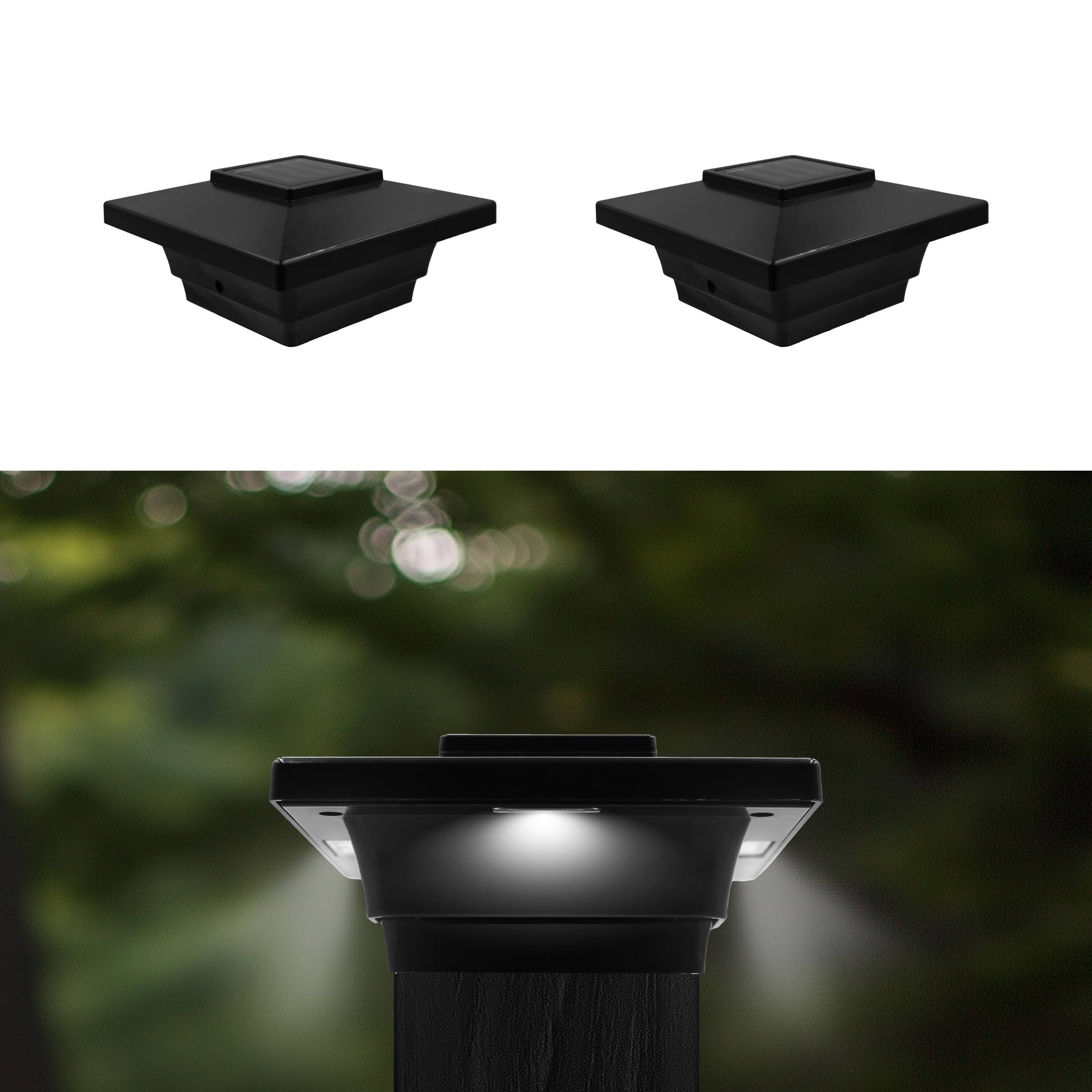 FC Design Black Low Profile Solar Post Cap Light 4 SMD LED Fits 4x4 ...